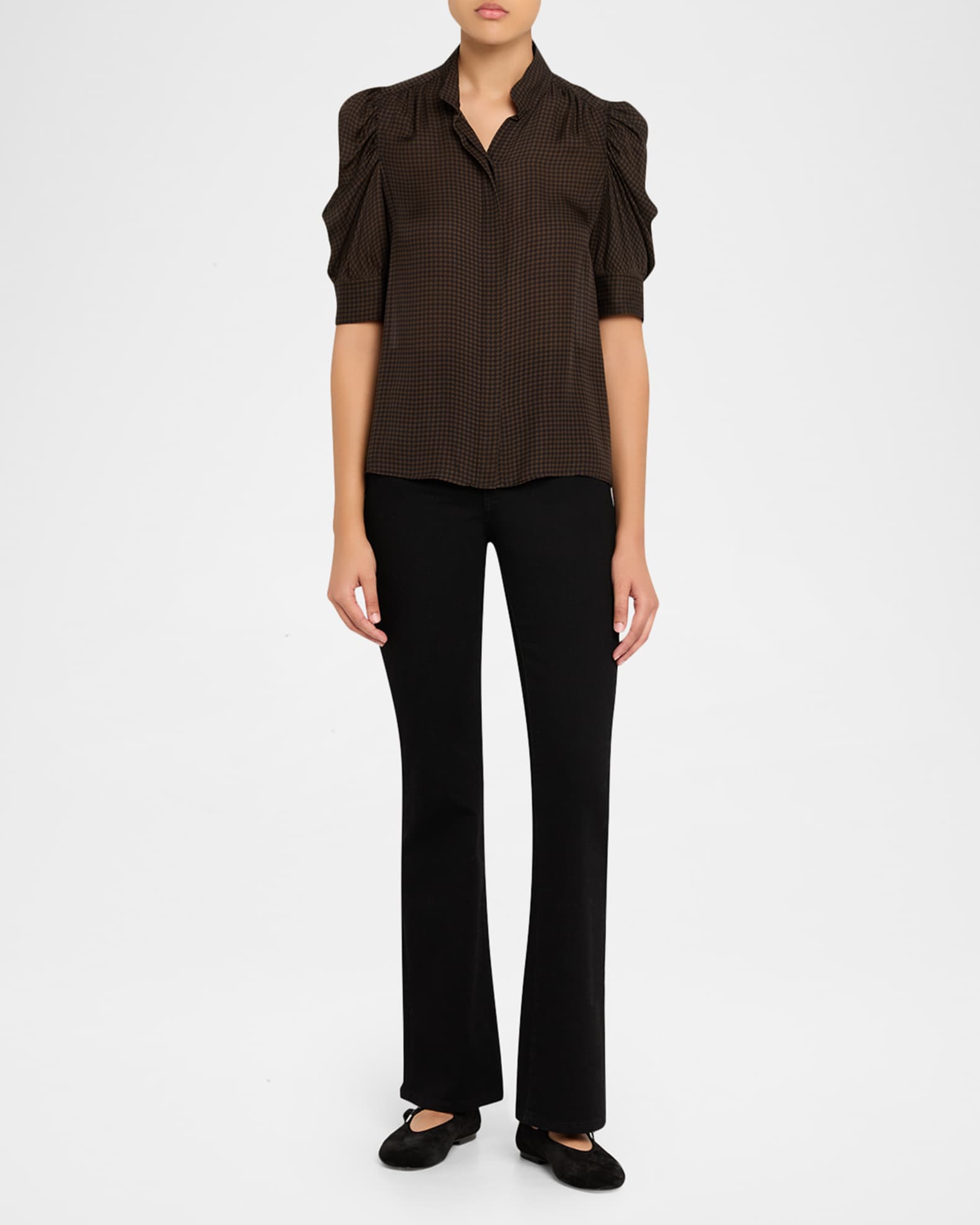 FRAME The Houndstooth Blouse | Neiman Marcus
