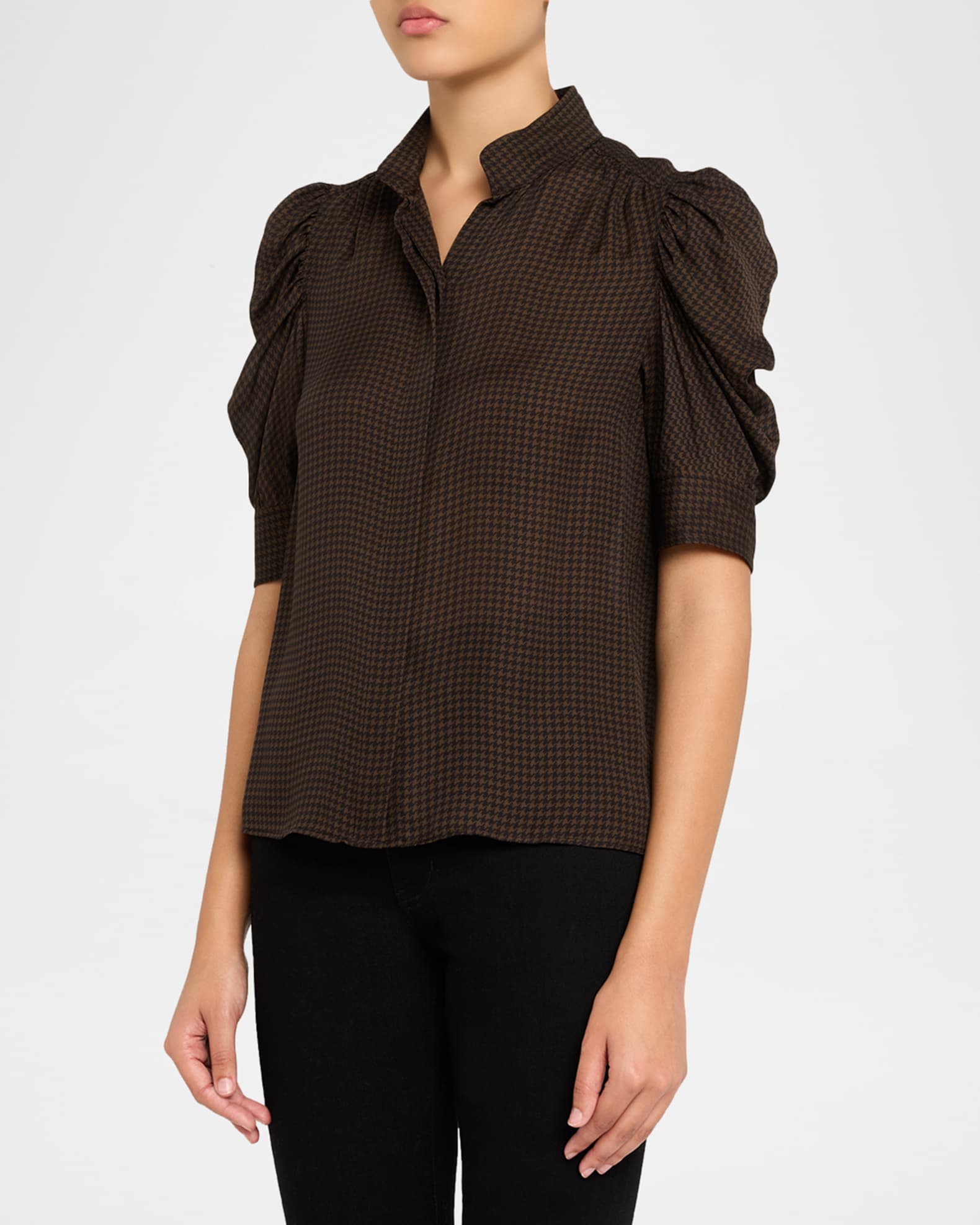 FRAME The Houndstooth Blouse | Neiman Marcus