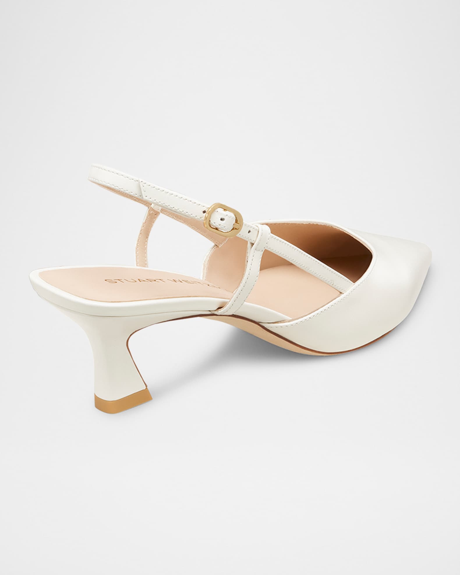 Stuart Weitzman 50mm Vinnie Leather Slingback Pumps | Neiman Marcus