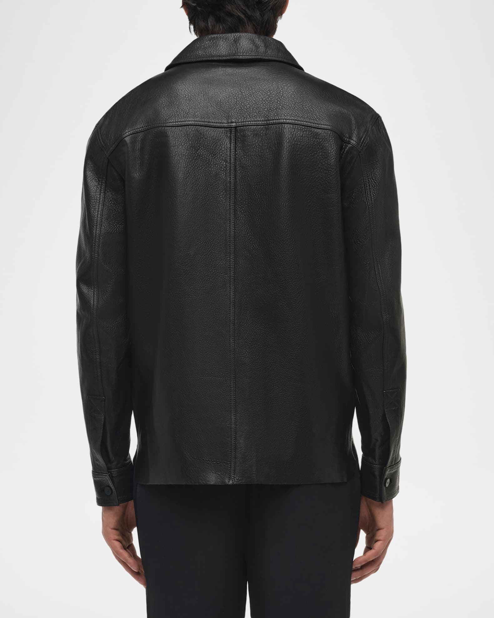 SIMKHAI Men's Gibson Leather Shirt Jacket | Neiman Marcus