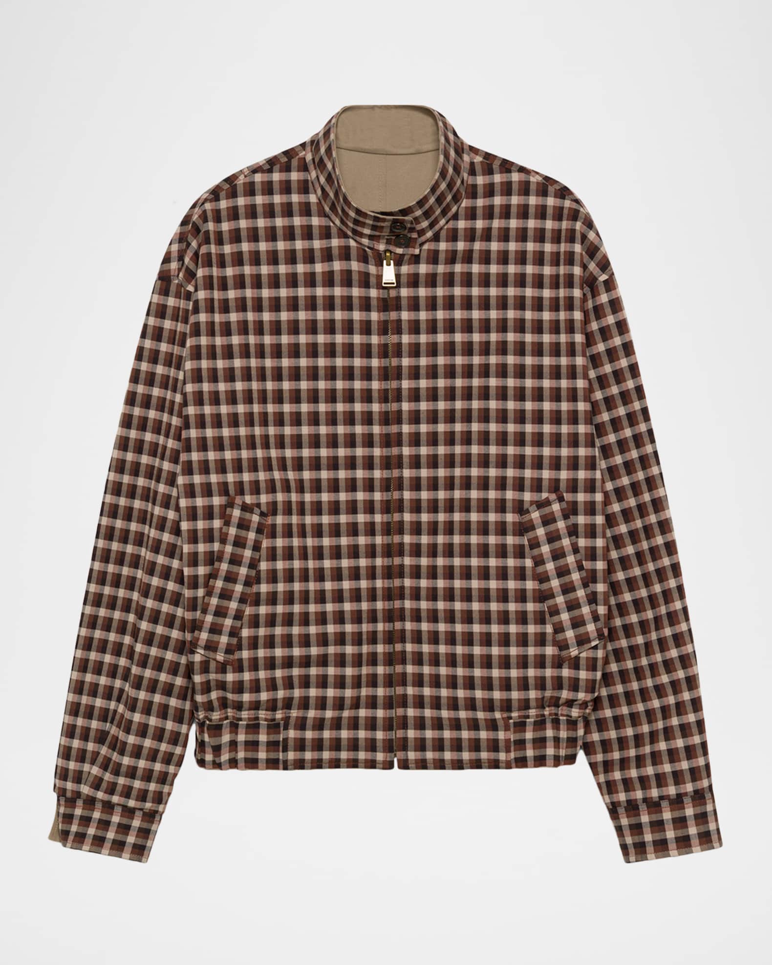 SIMKHAI Men's Harrington Cotton Check-Lined Jacket | Neiman Marcus