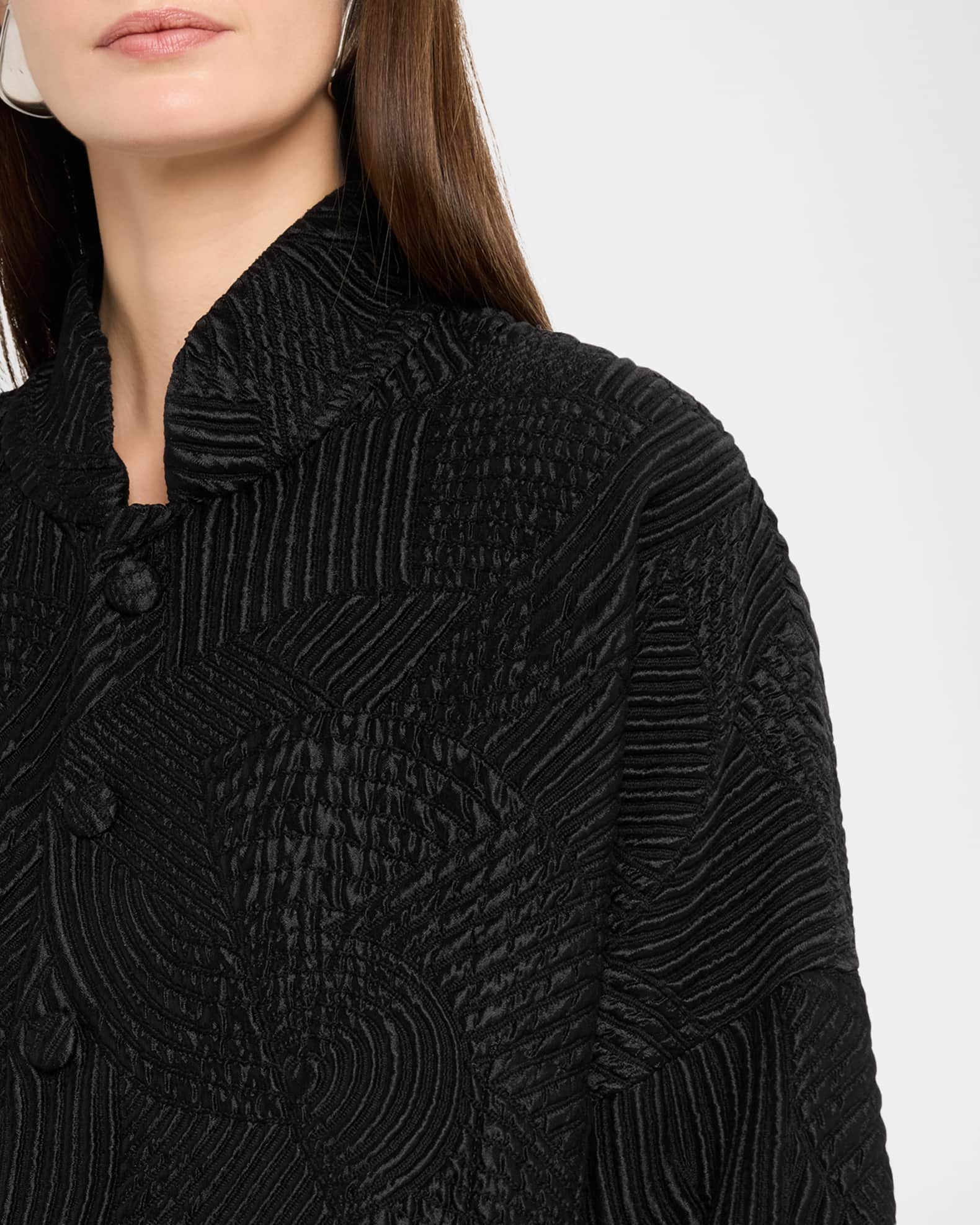 Eskandar Silk Wool Mix Chinese Imperial Jacket With Chinese Collar ...