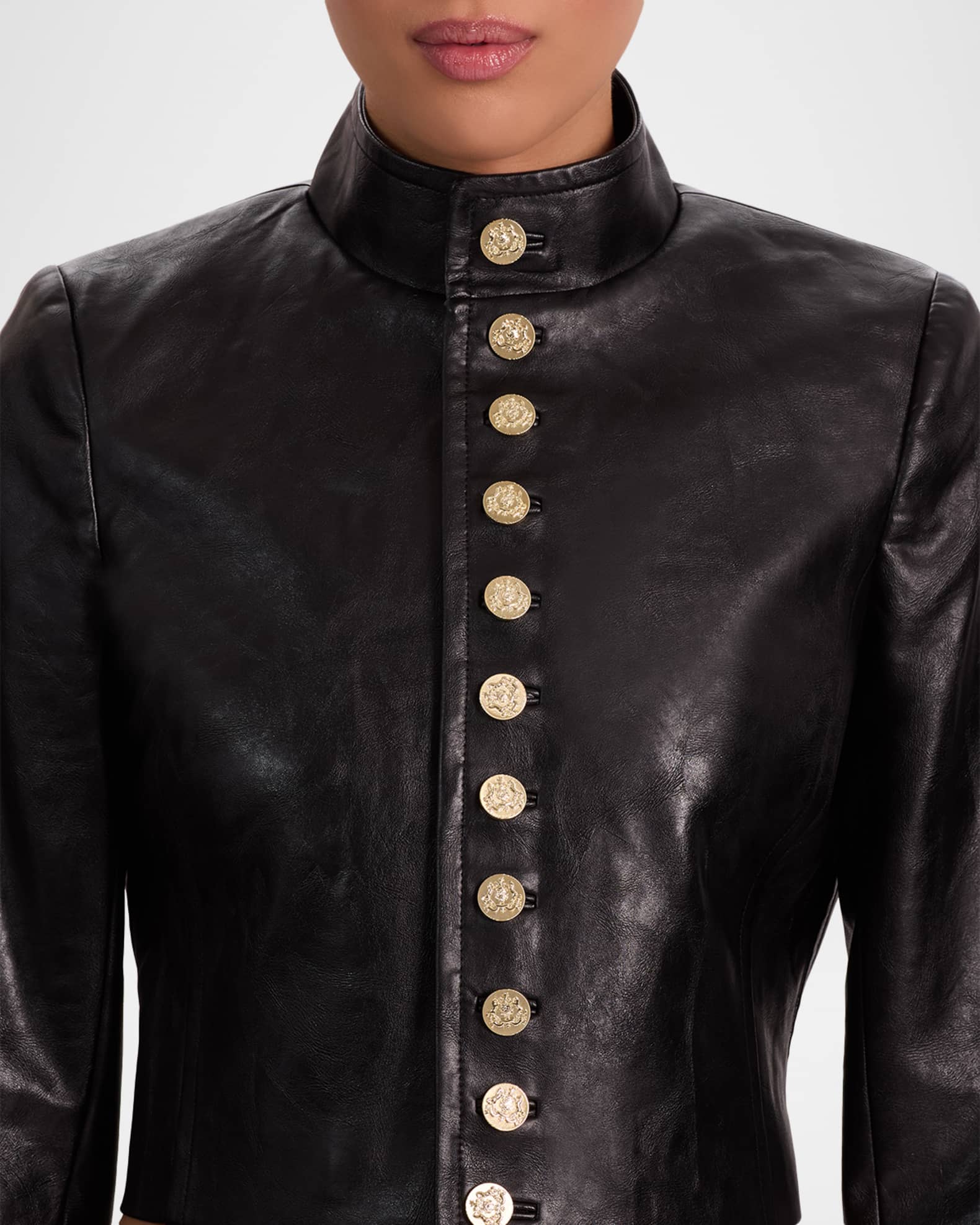 Alice + Olivia Emerson Vegan Leather Jacket | Neiman Marcus