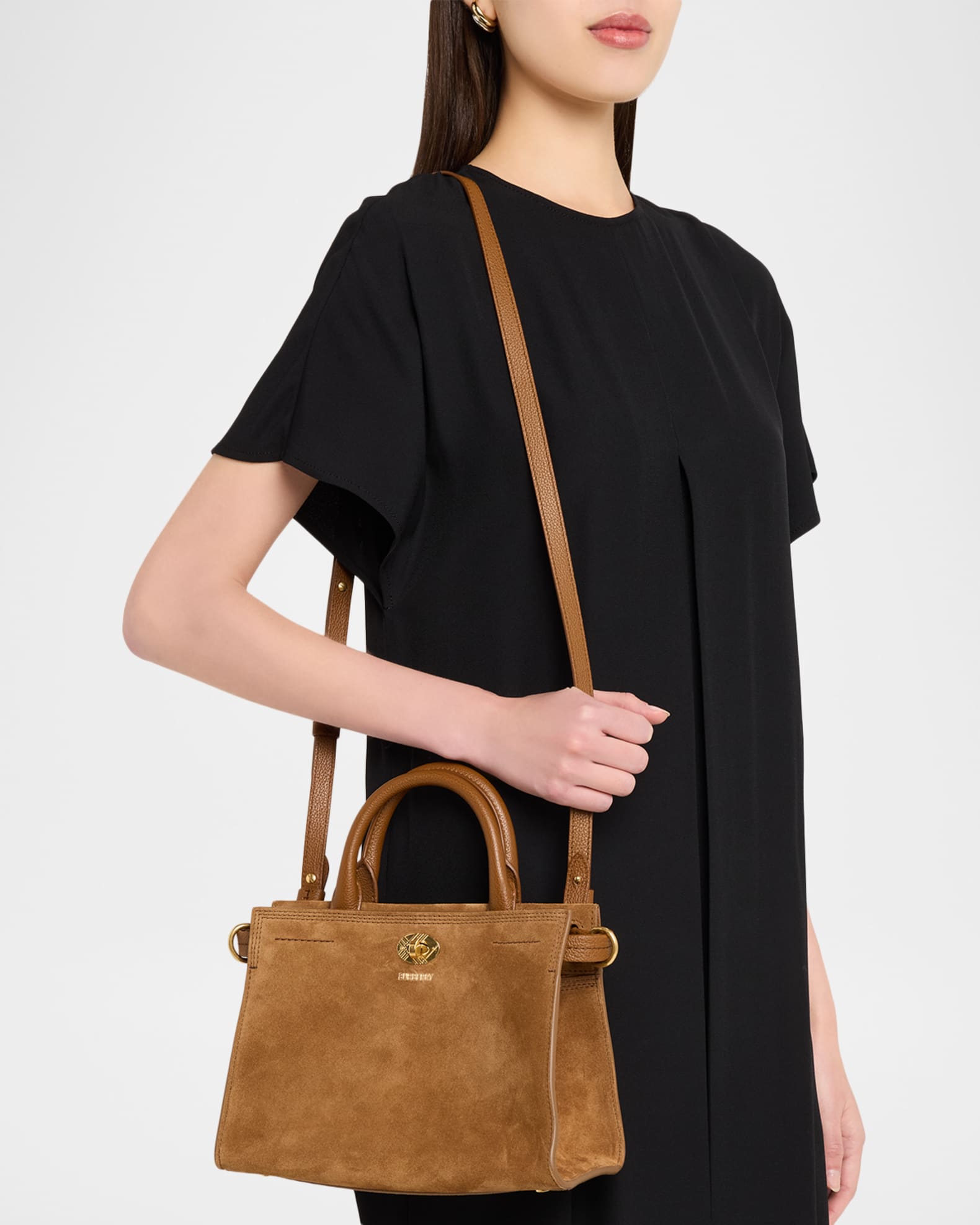 Burberry Cotswolds Mini Suede Tote Bag | Neiman Marcus