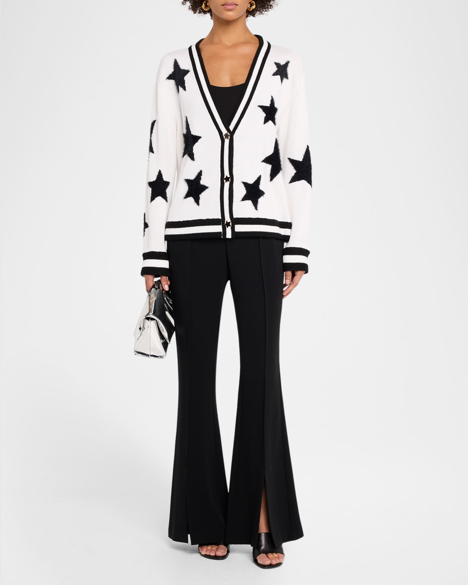 ALICE + OLIVIA Bradley Star Wool-Blend Cardigan | Neiman Marcus