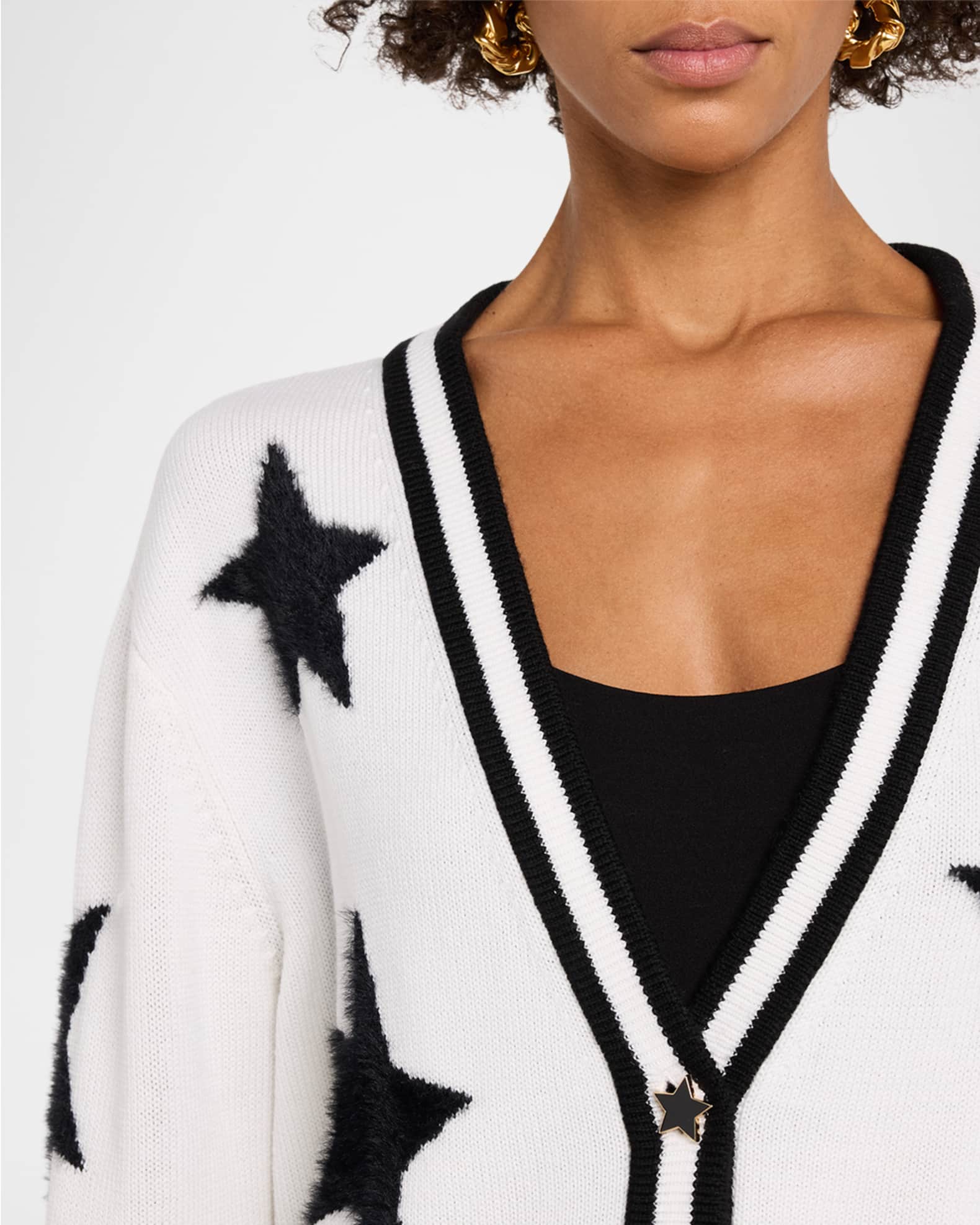 ALICE + OLIVIA Bradley Star Wool-Blend Cardigan | Neiman Marcus