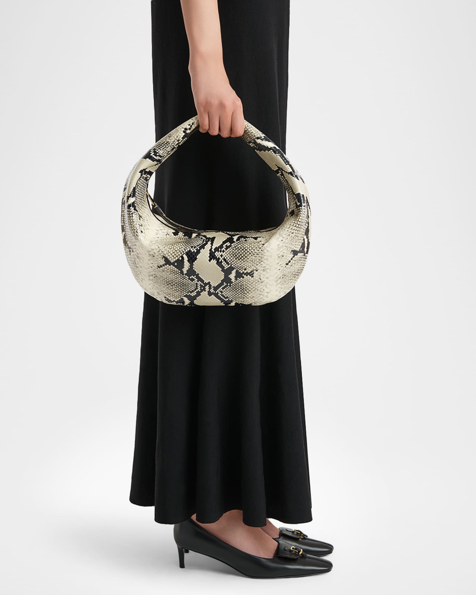 Khaite Olivia Medium Python-Embossed Leather Hobo Bag | Neiman Marcus