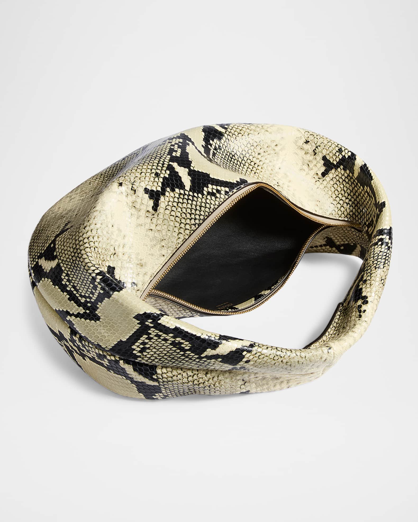 Khaite Olivia Medium Python-Embossed Leather Hobo Bag | Neiman Marcus