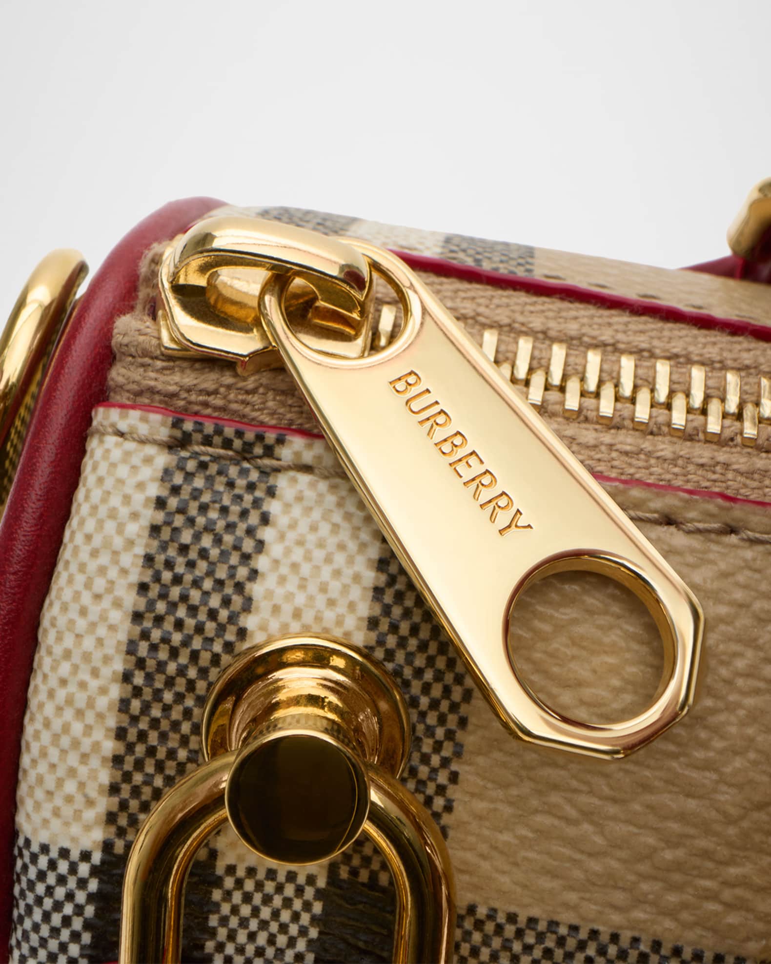 Burberry Mini Coated Check Bowling Shoulder Bag | Neiman Marcus