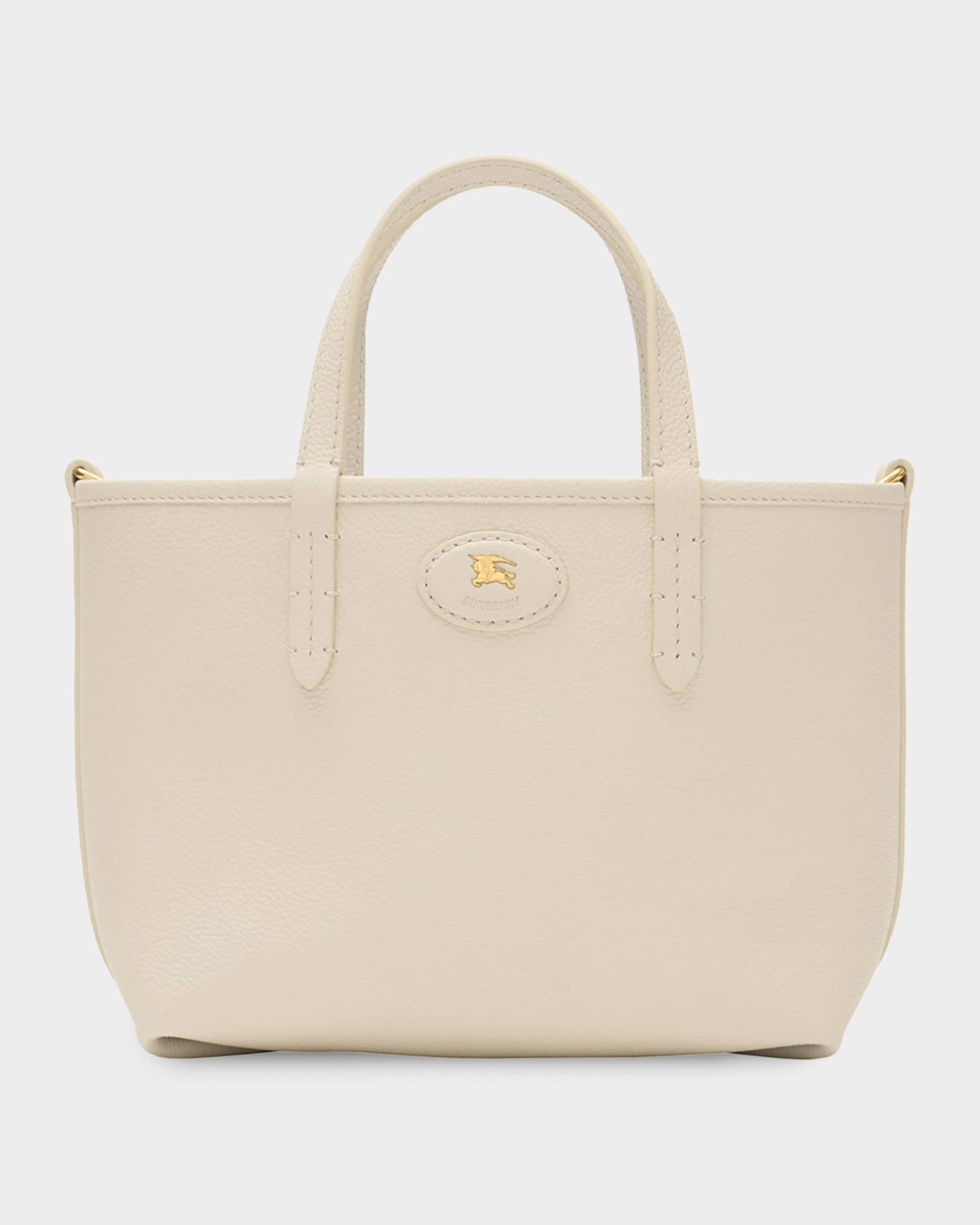 Burberry Mini Reversible Check & Leather Tote Bag | Neiman Marcus