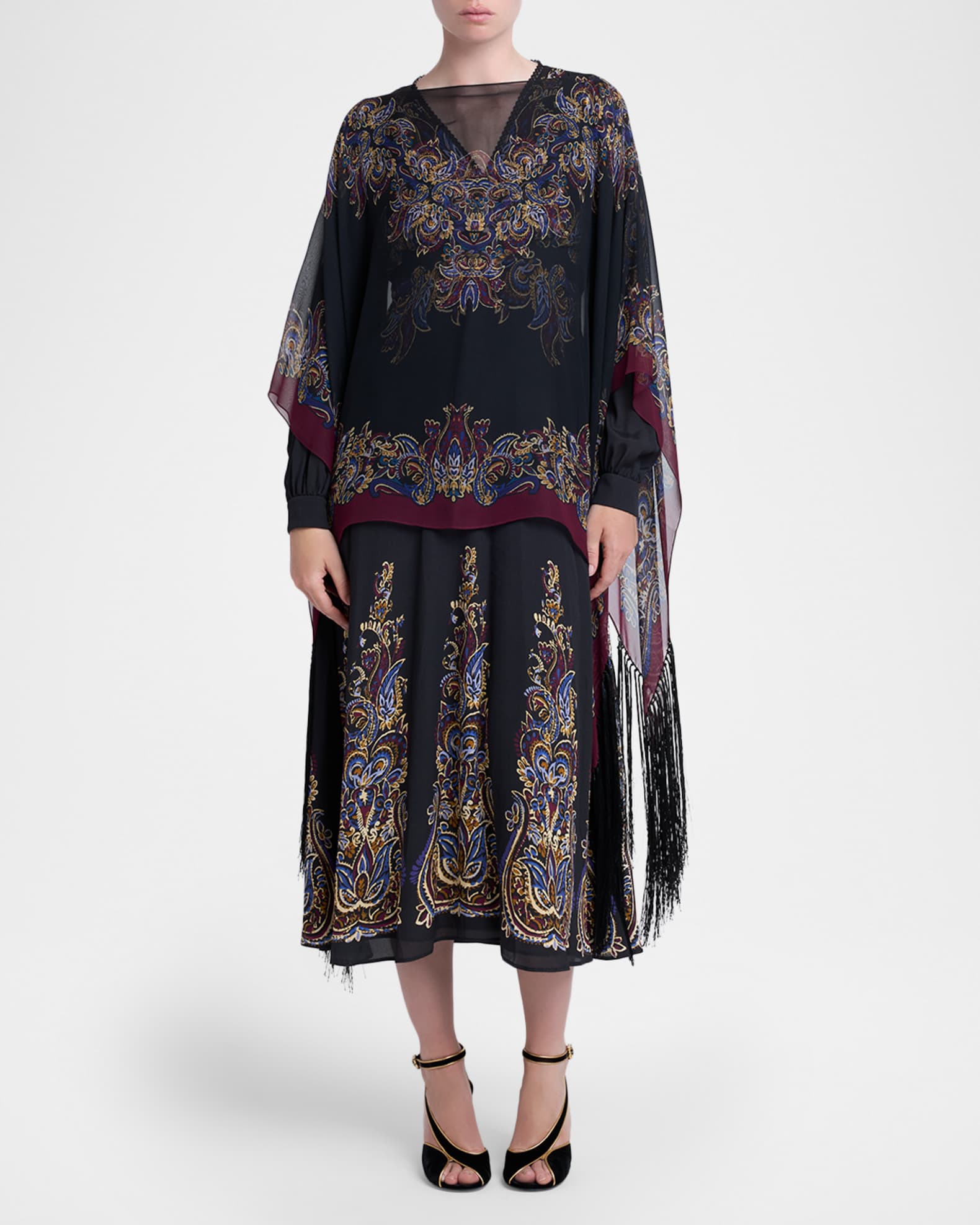 Etro Paisley Sheer Kimono | Neiman Marcus