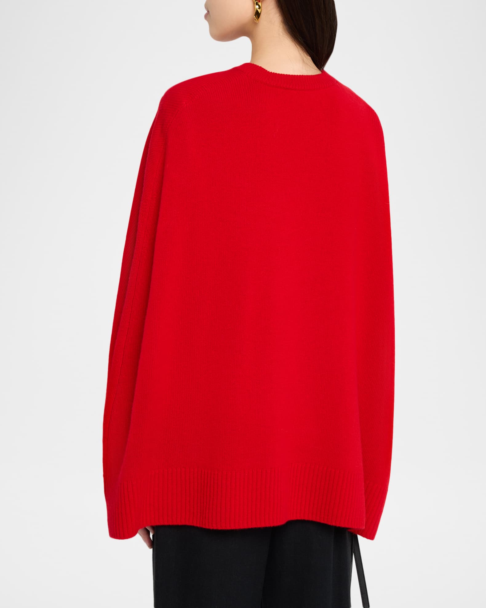 Toteme Cashmere Crewneck Cape Sweater | Neiman Marcus