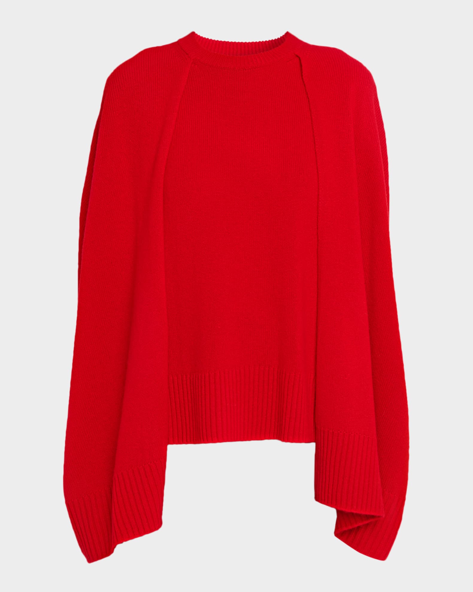 Toteme Cashmere Crewneck Cape Sweater | Neiman Marcus