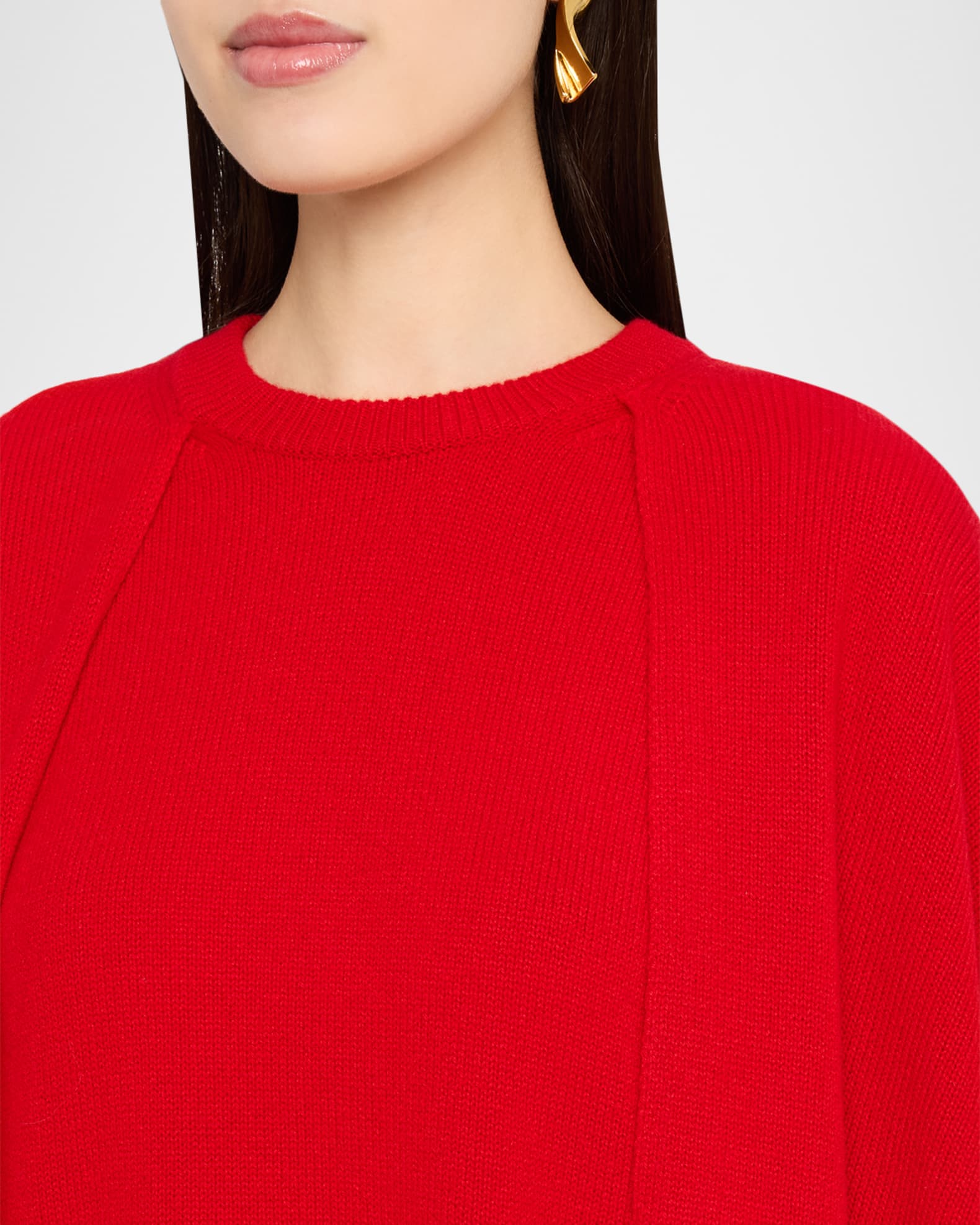 Toteme Cashmere Crewneck Cape Sweater | Neiman Marcus