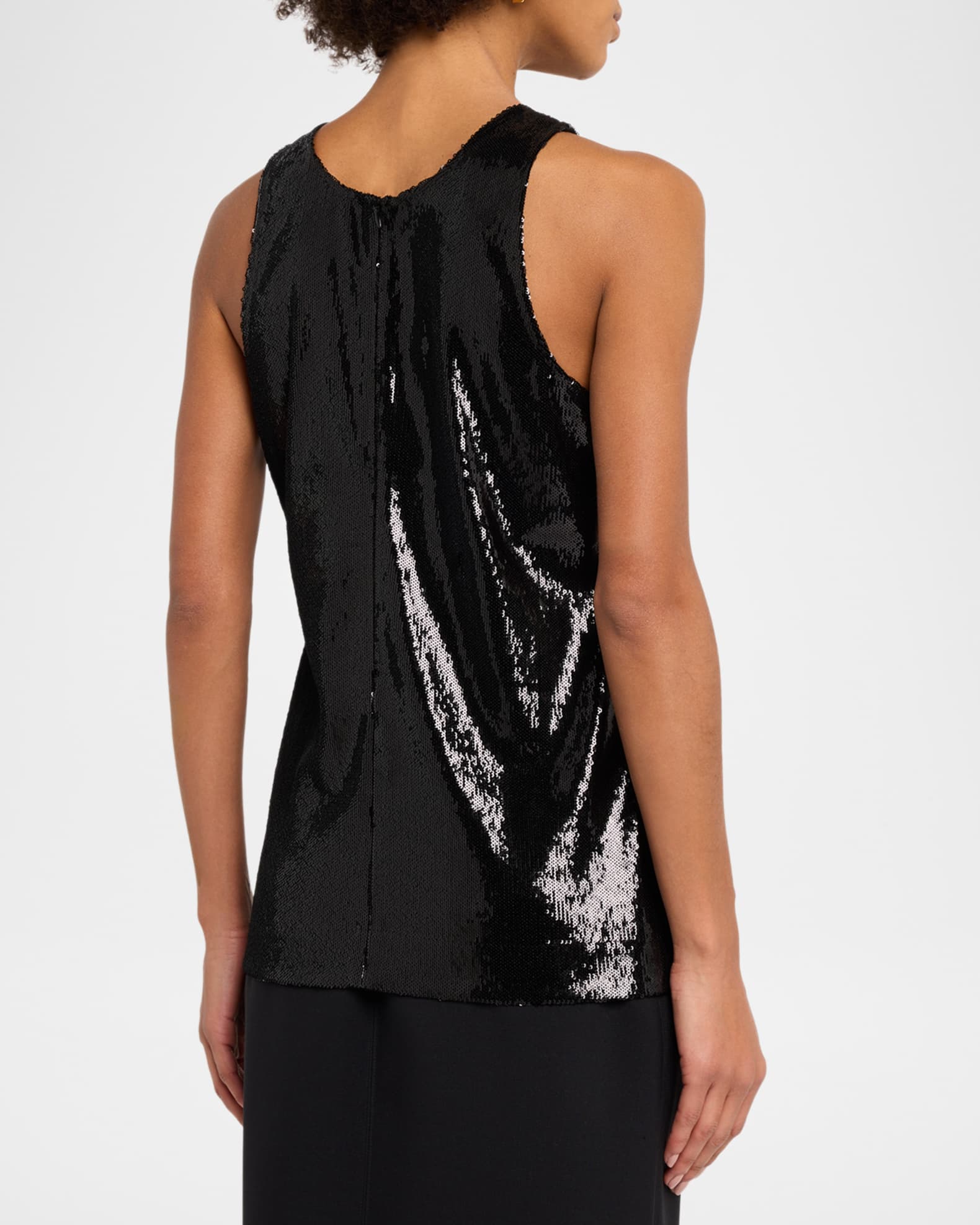 Toteme Curved Sequined Tank Top | Neiman Marcus