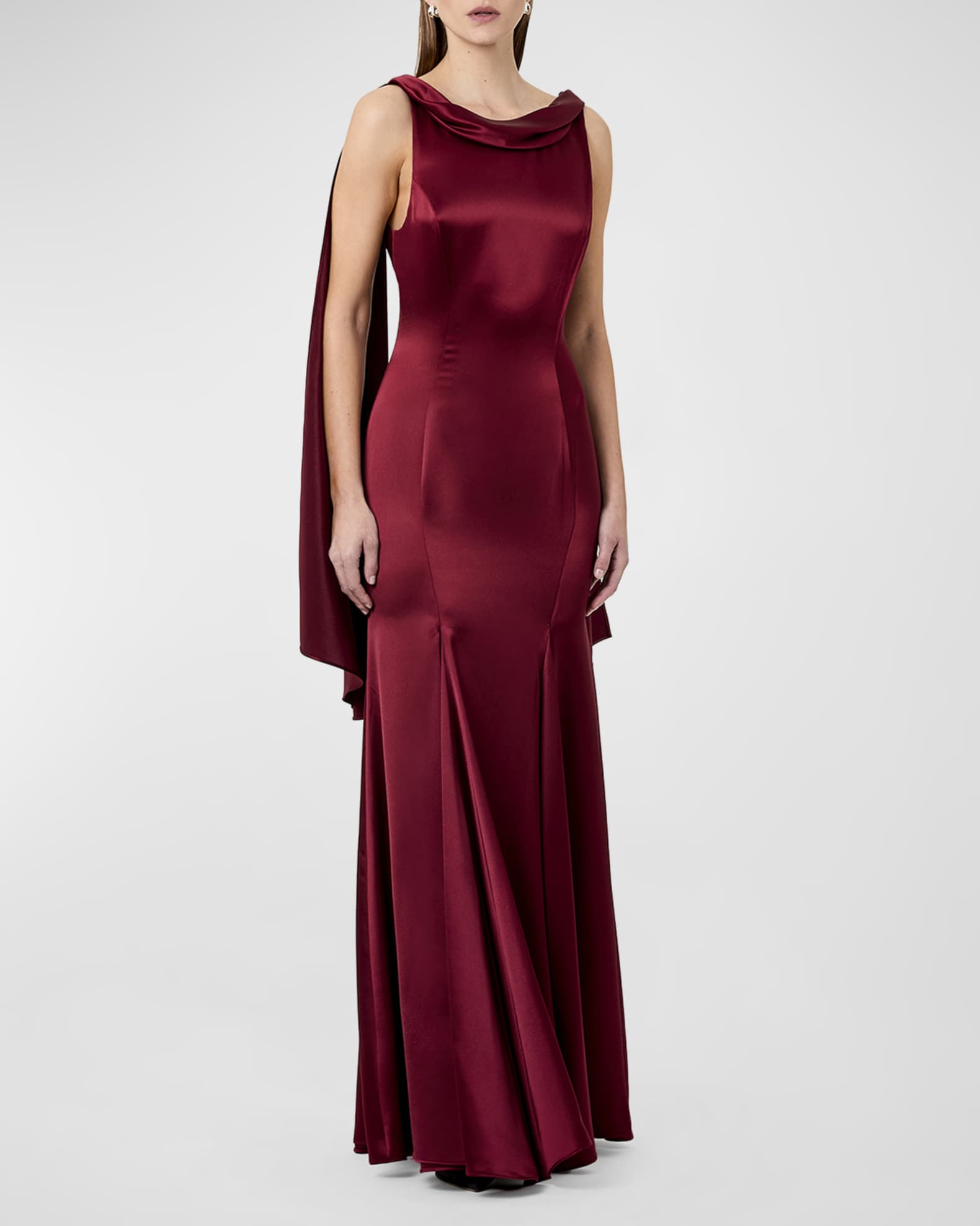 n/nicholas Nicolette Pleated Draped Satin Gown | Neiman Marcus