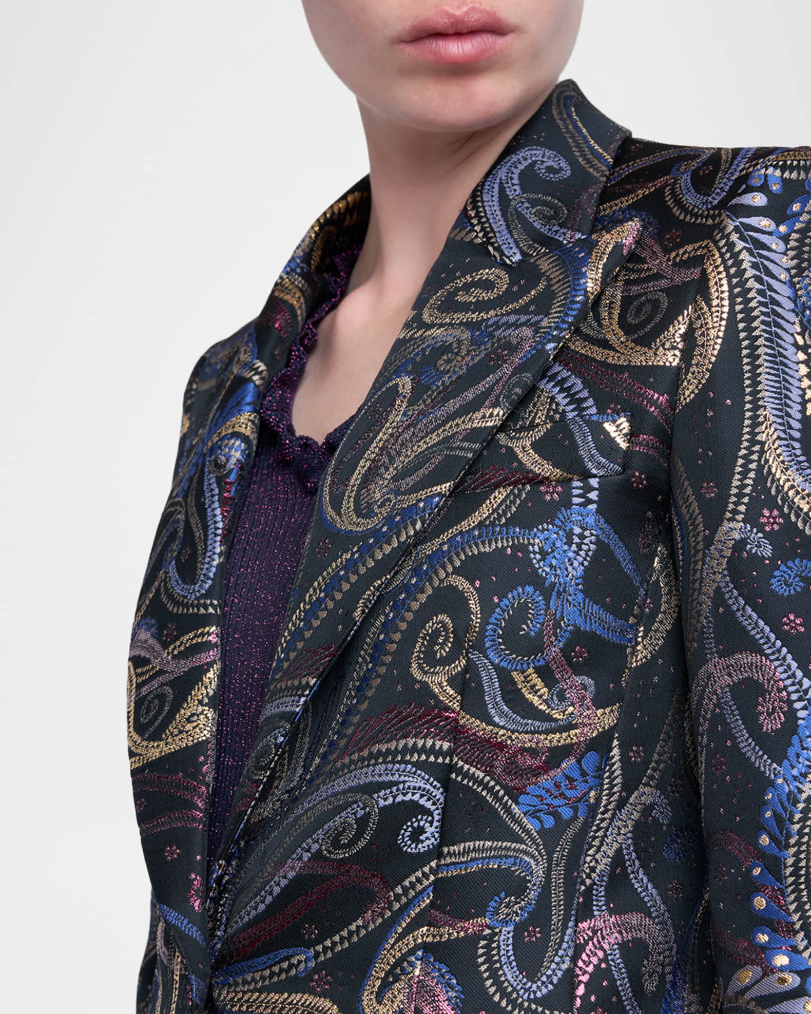 Etro Paisley Jacquard Single-Breasted Blazer | Neiman Marcus