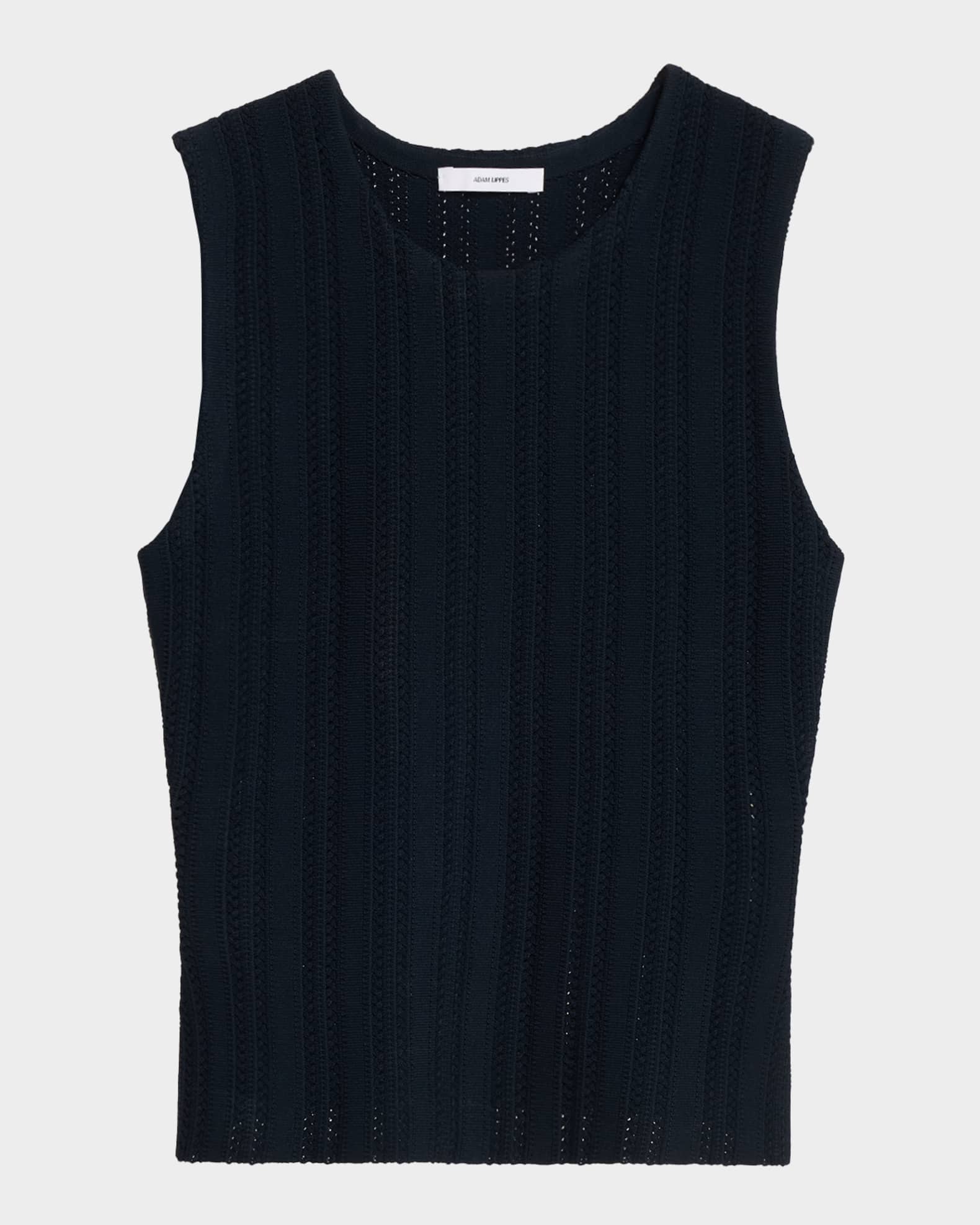 Adam Lippes Brynn Pointelle Knit Sleeveless Top | Neiman Marcus