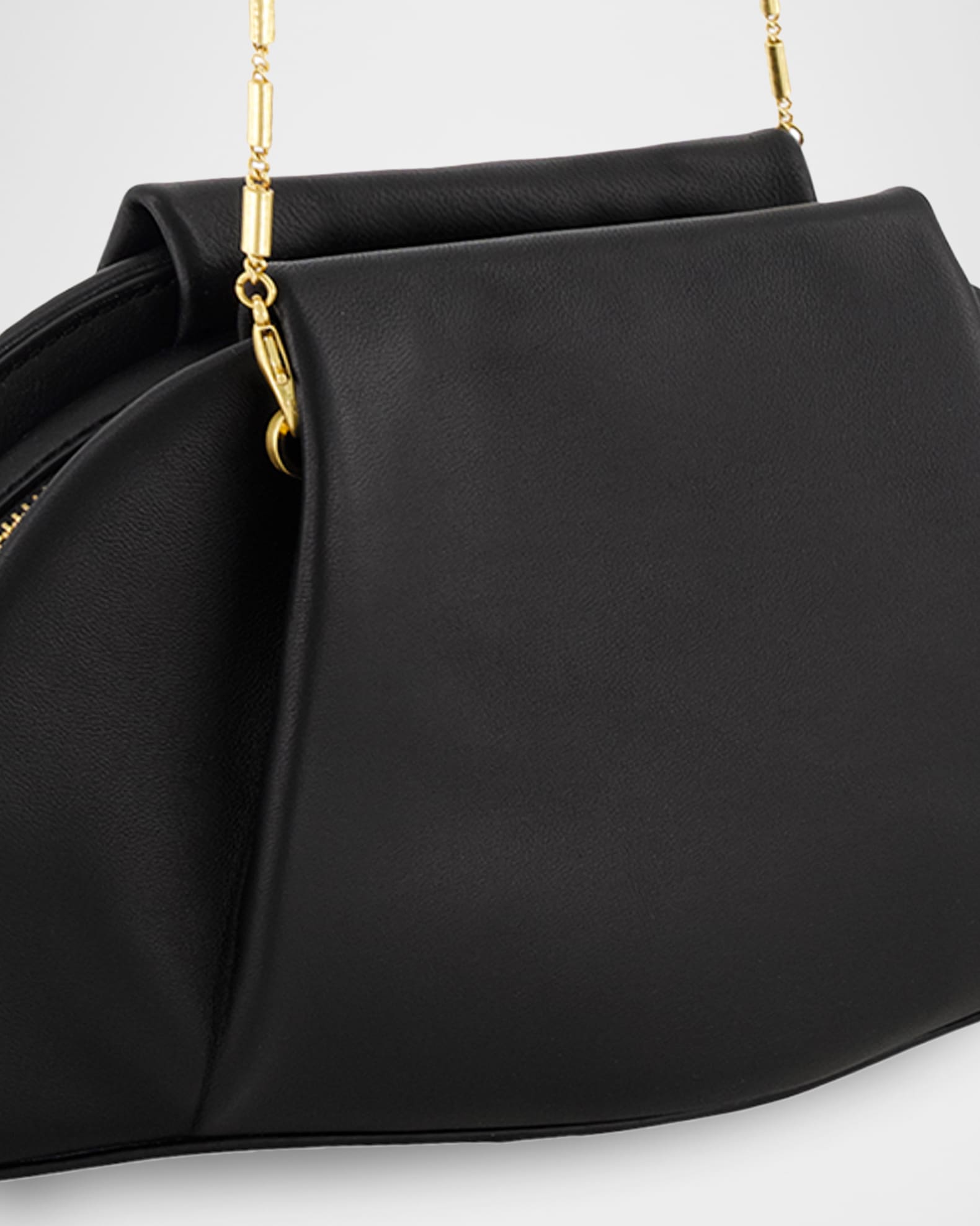Vince Ava Pleated Leather Clutch Bag | Neiman Marcus