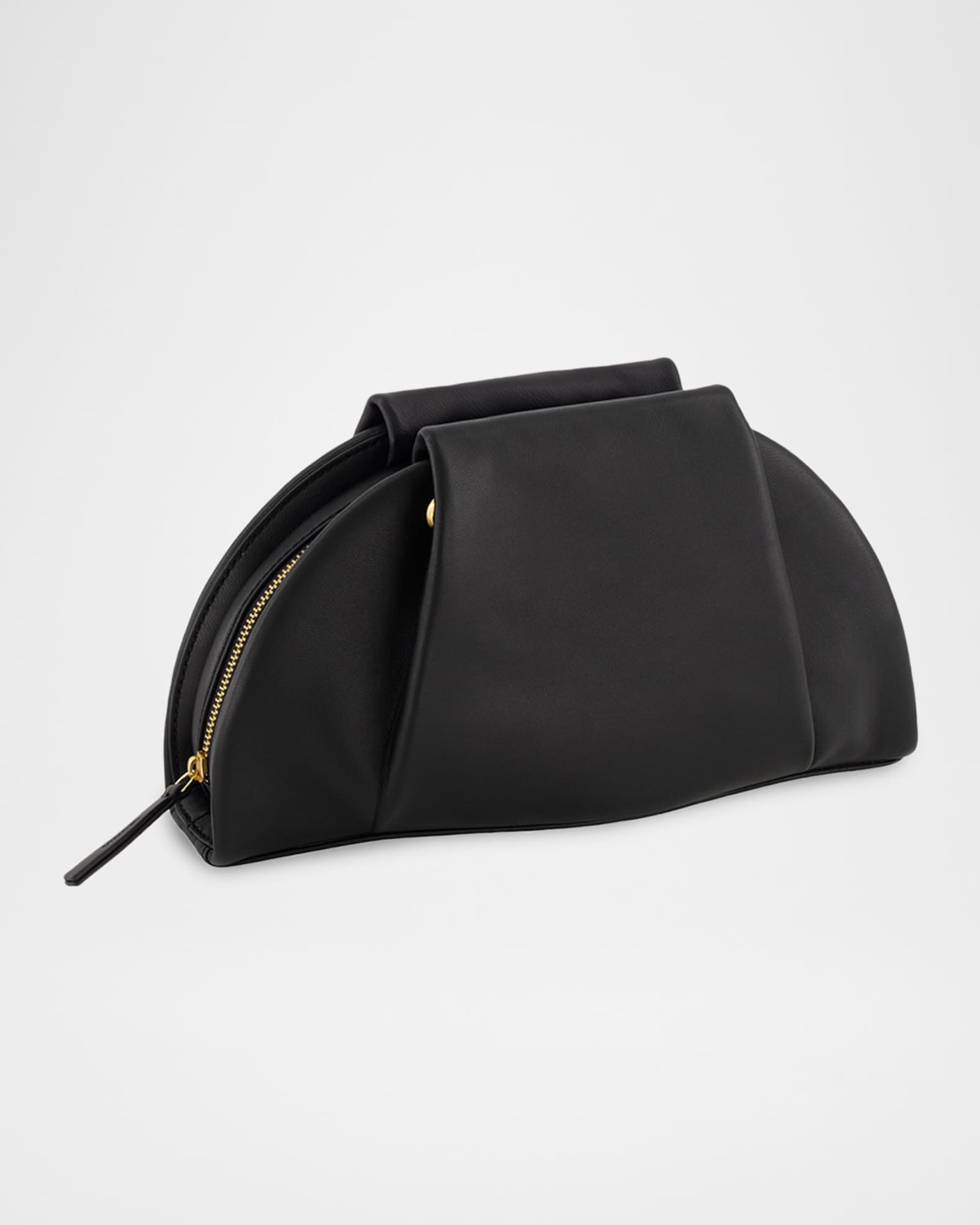 Vince Ava Pleated Leather Clutch Bag | Neiman Marcus
