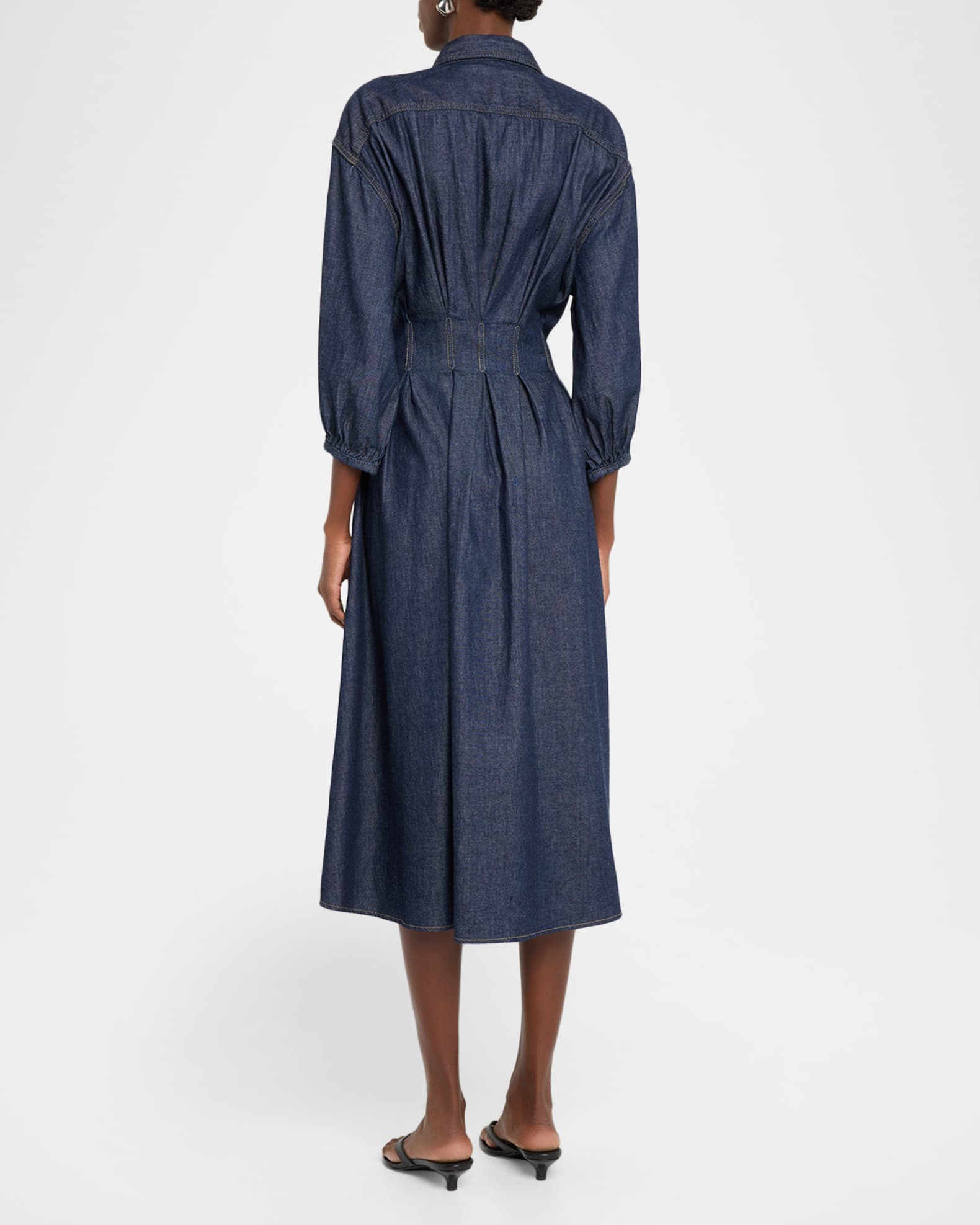 TWP Mason Dress in Denim Shirting | Neiman Marcus