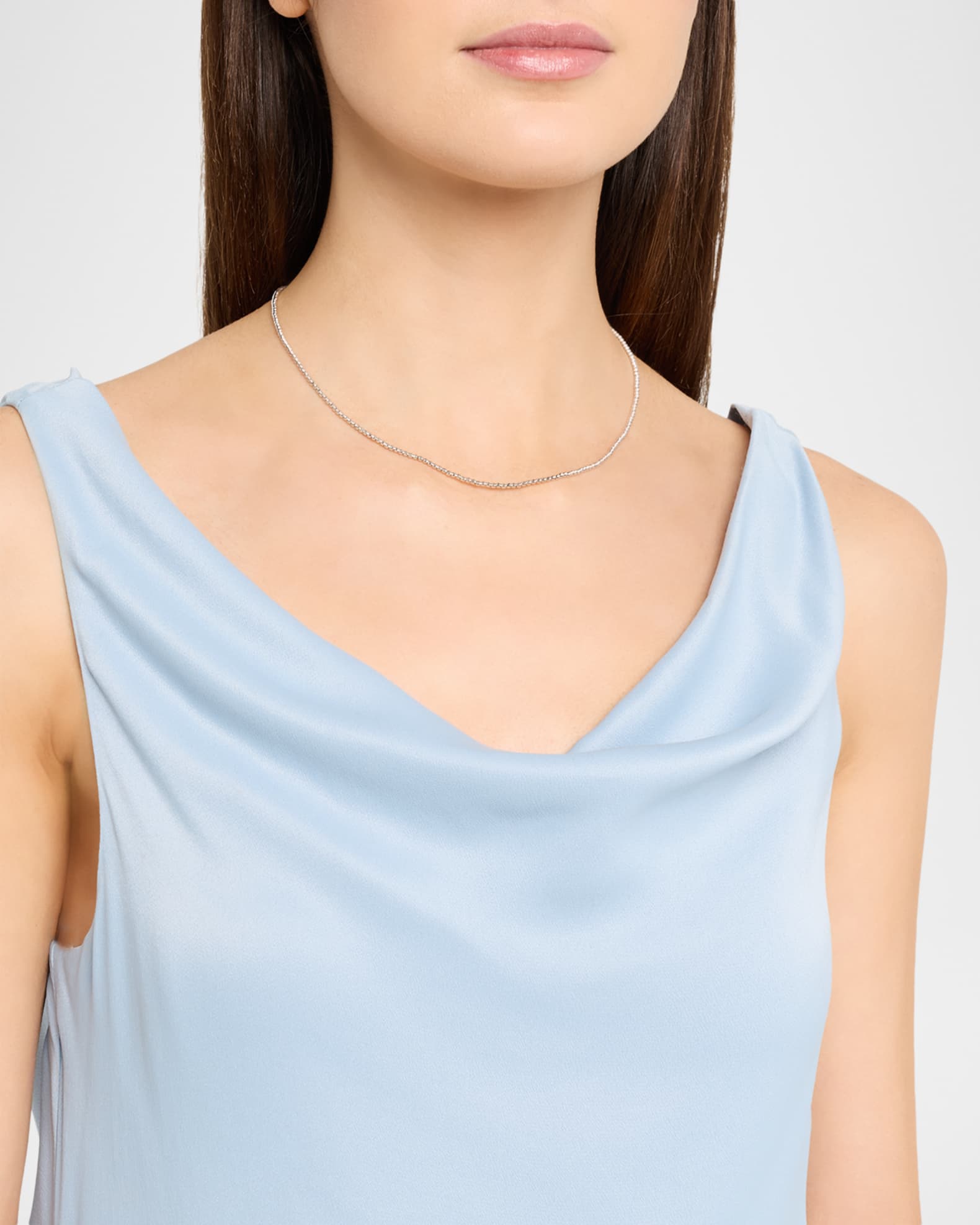 Suna Bros Platinum Born Aura Petite Necklace, 16-18"L | Neiman Marcus