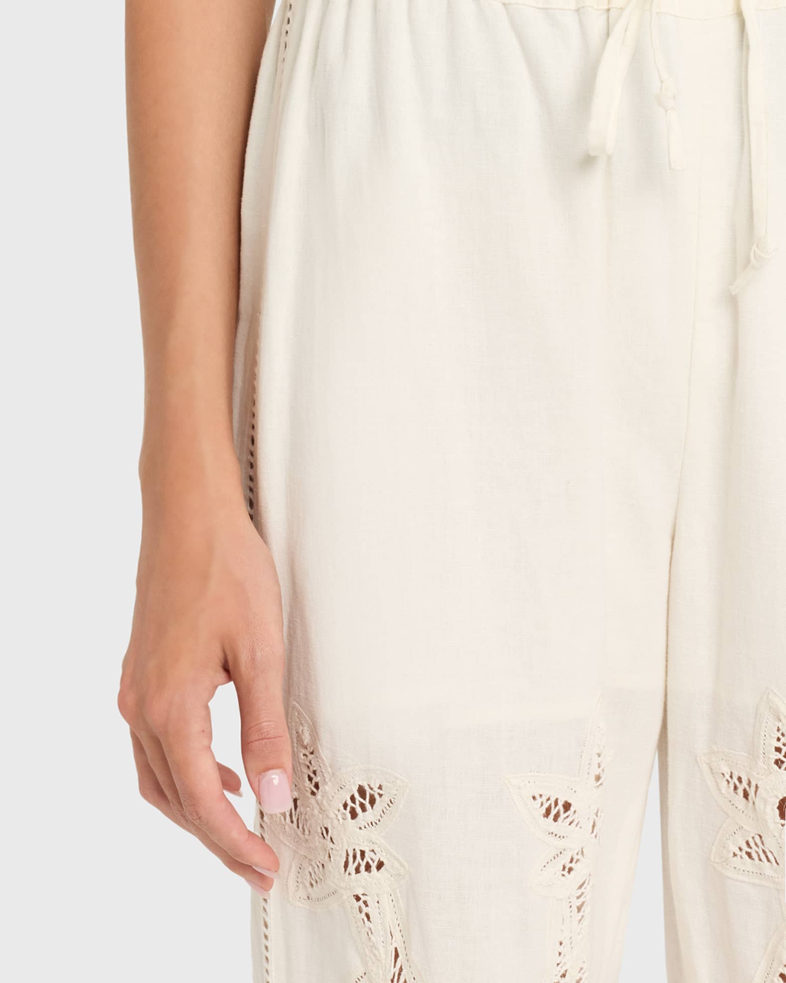 Veronica Beard Daisy Wide-Leg Eyelet Pants | Neiman Marcus