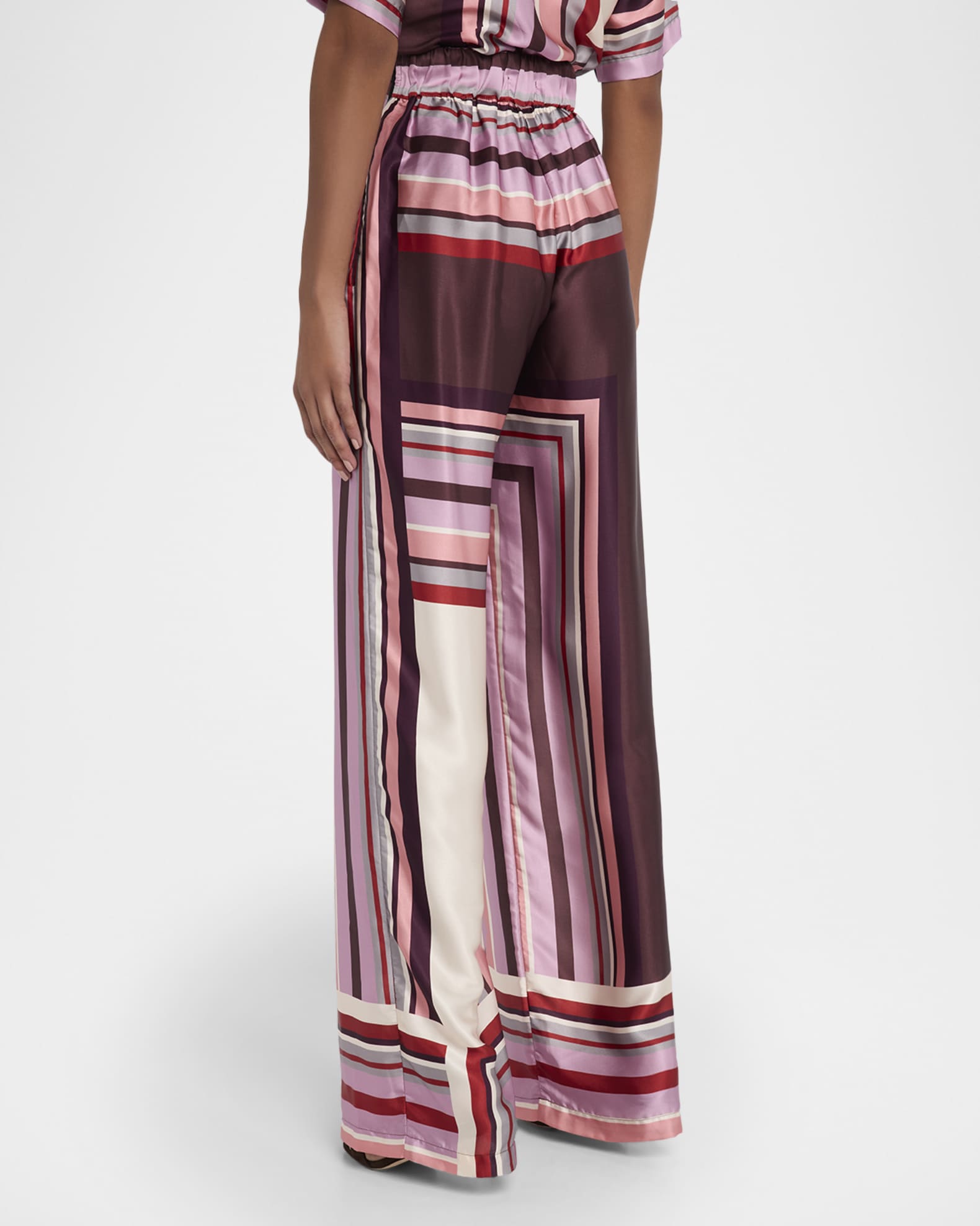 MISA Los Angeles Izzie Geo Stripe Wide-Leg Pants | Neiman Marcus