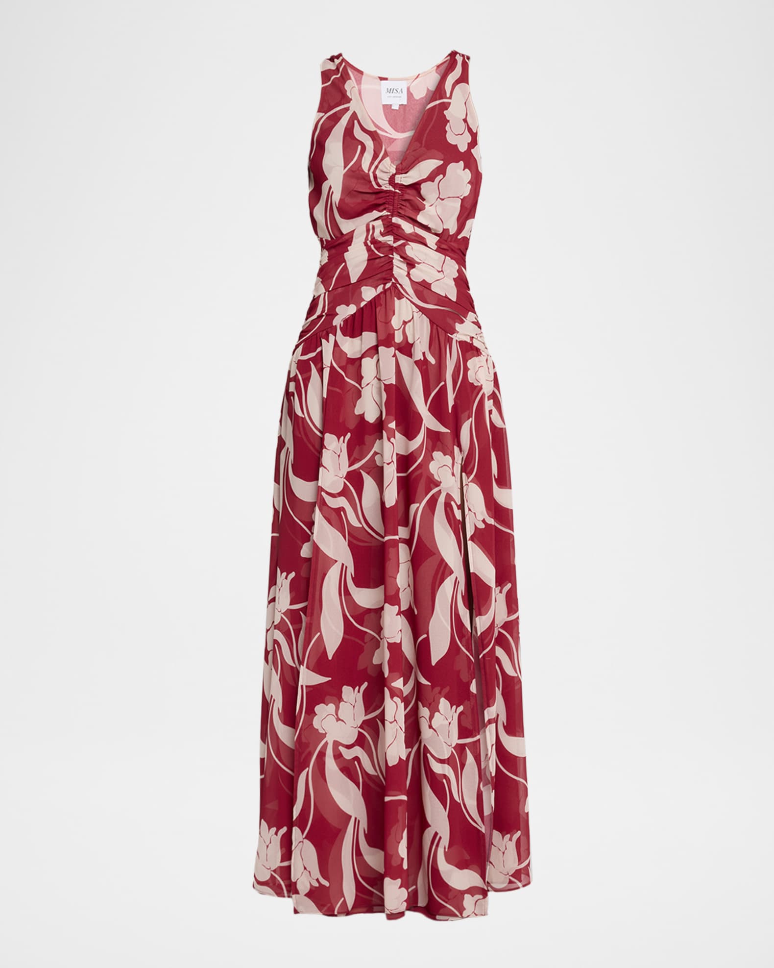 MISA Los Angeles Imogen Cherry Flora Maxi Dress | Neiman Marcus