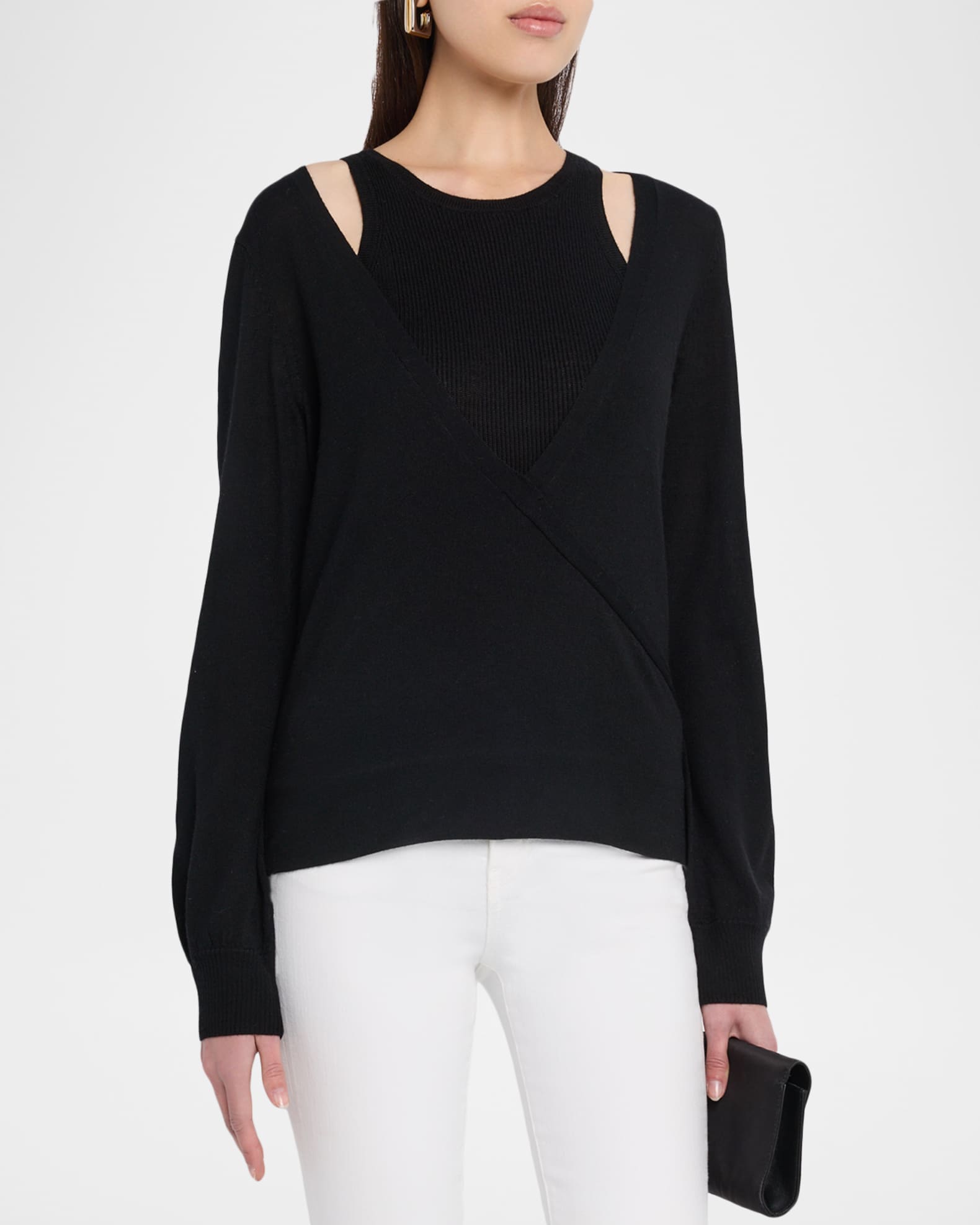 Veronica Beard Lolasee Layered Knit Top | Neiman Marcus