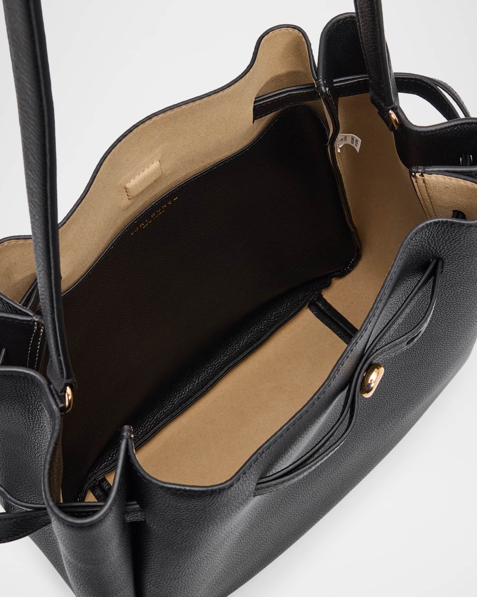 Tory Burch Romy Large Pebbled Leather Bucket Bag | Neiman Marcus