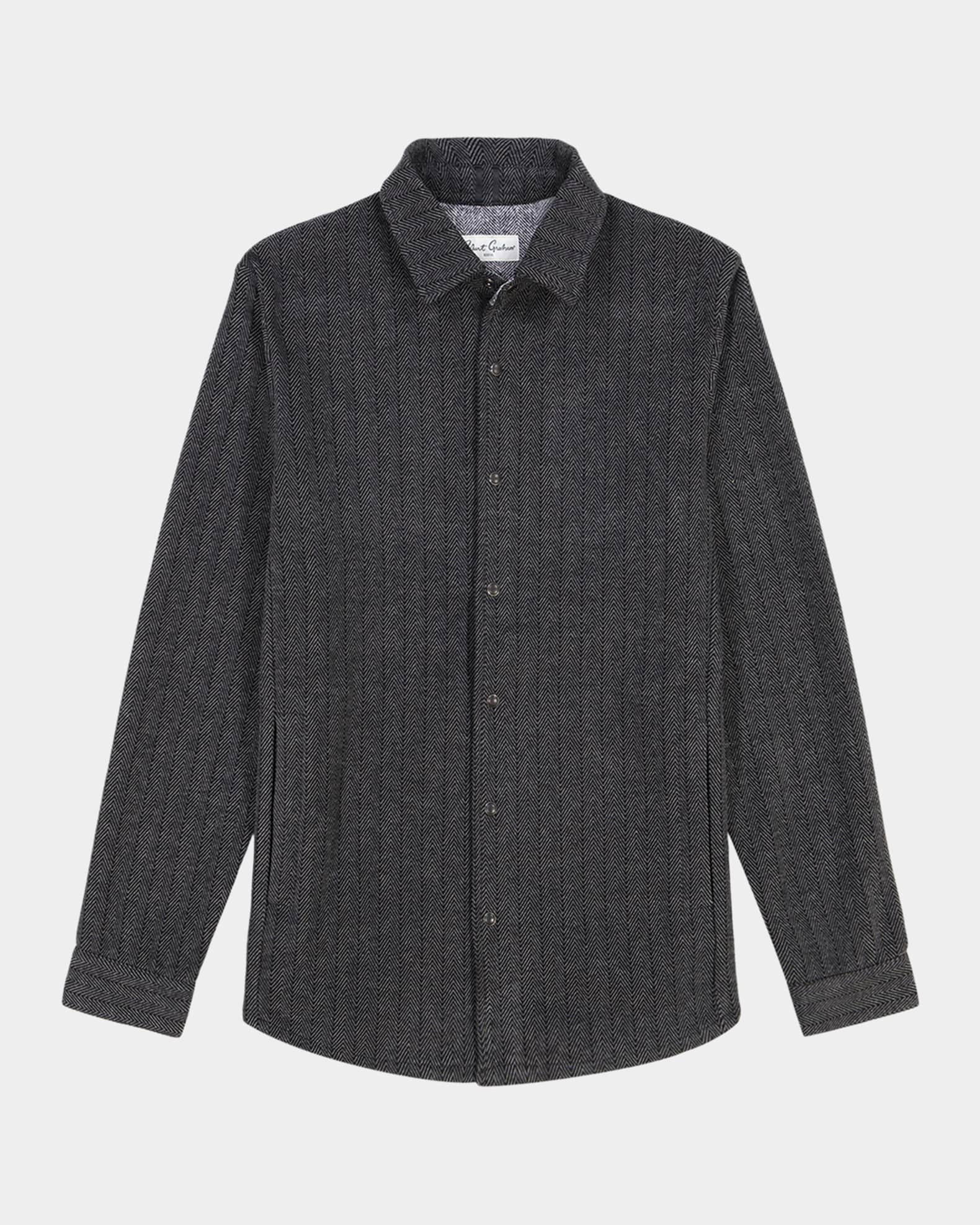 Robert Graham Men's Wylie Herringbone Knit Snap-Front Shirt | Neiman Marcus