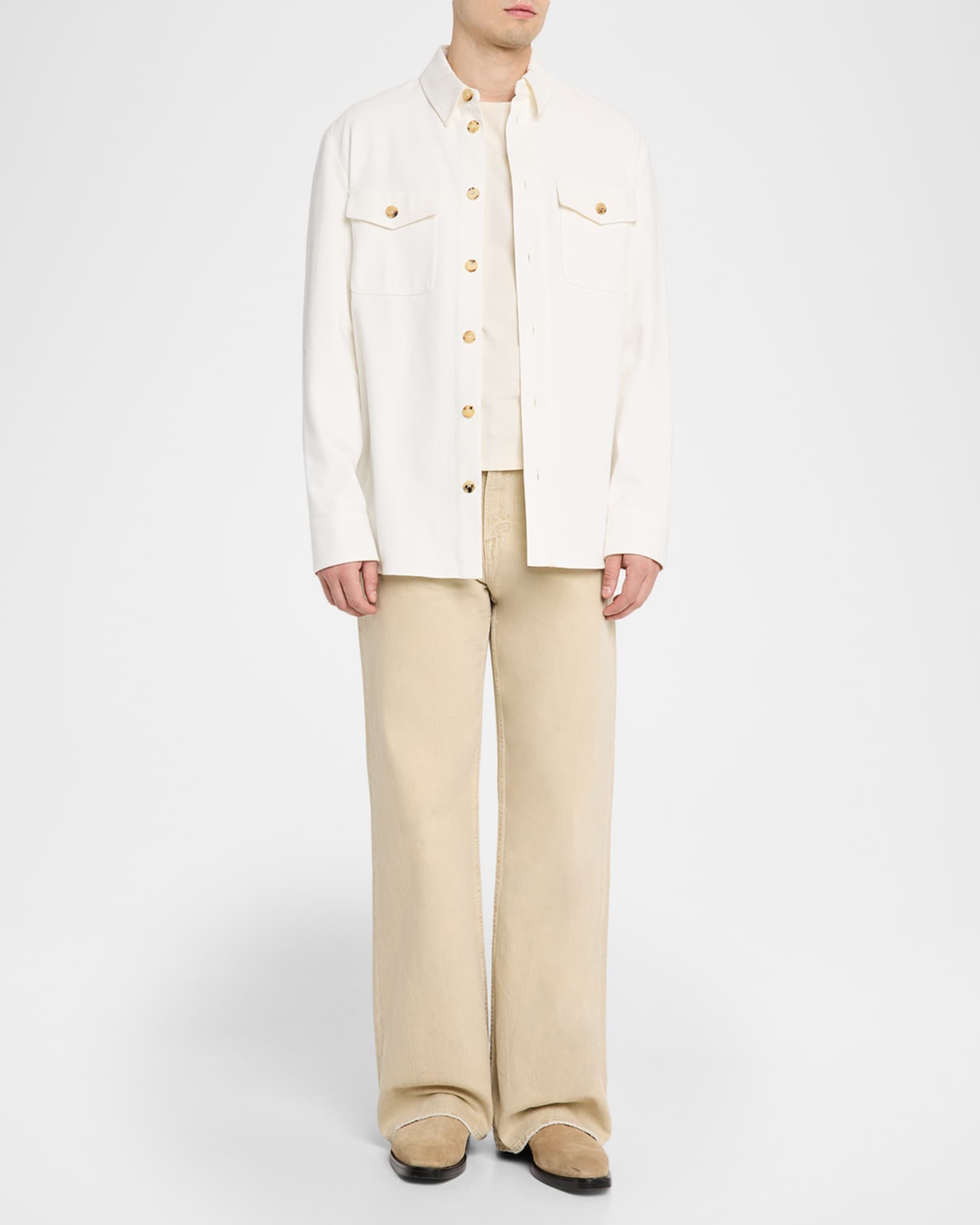 Hudson Men's Luca Cotton Wide-Leg Five-Pocket Pants | Neiman Marcus