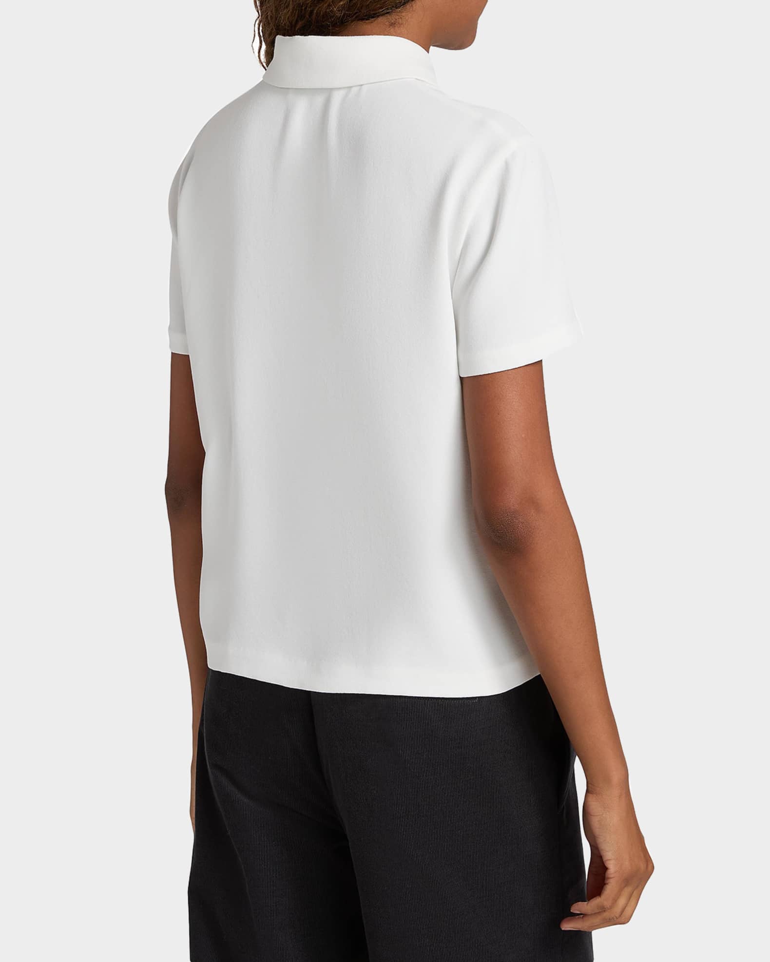 Vince Crepe Short-Sleeve Polo Shirt | Neiman Marcus