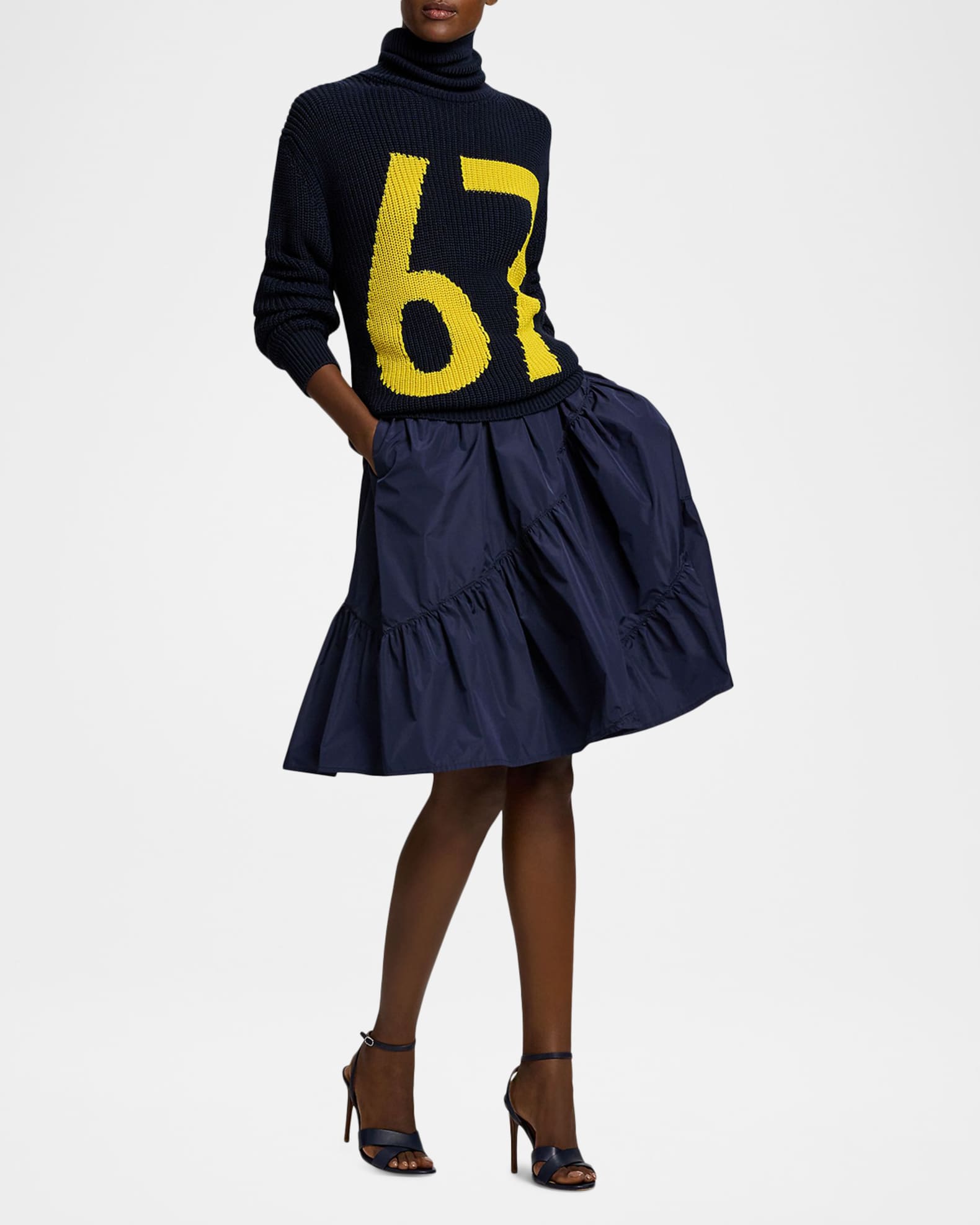 Ralph Lauren Collection Intarsia-Knit Cotton-Silk Turtleneck | Neiman ...