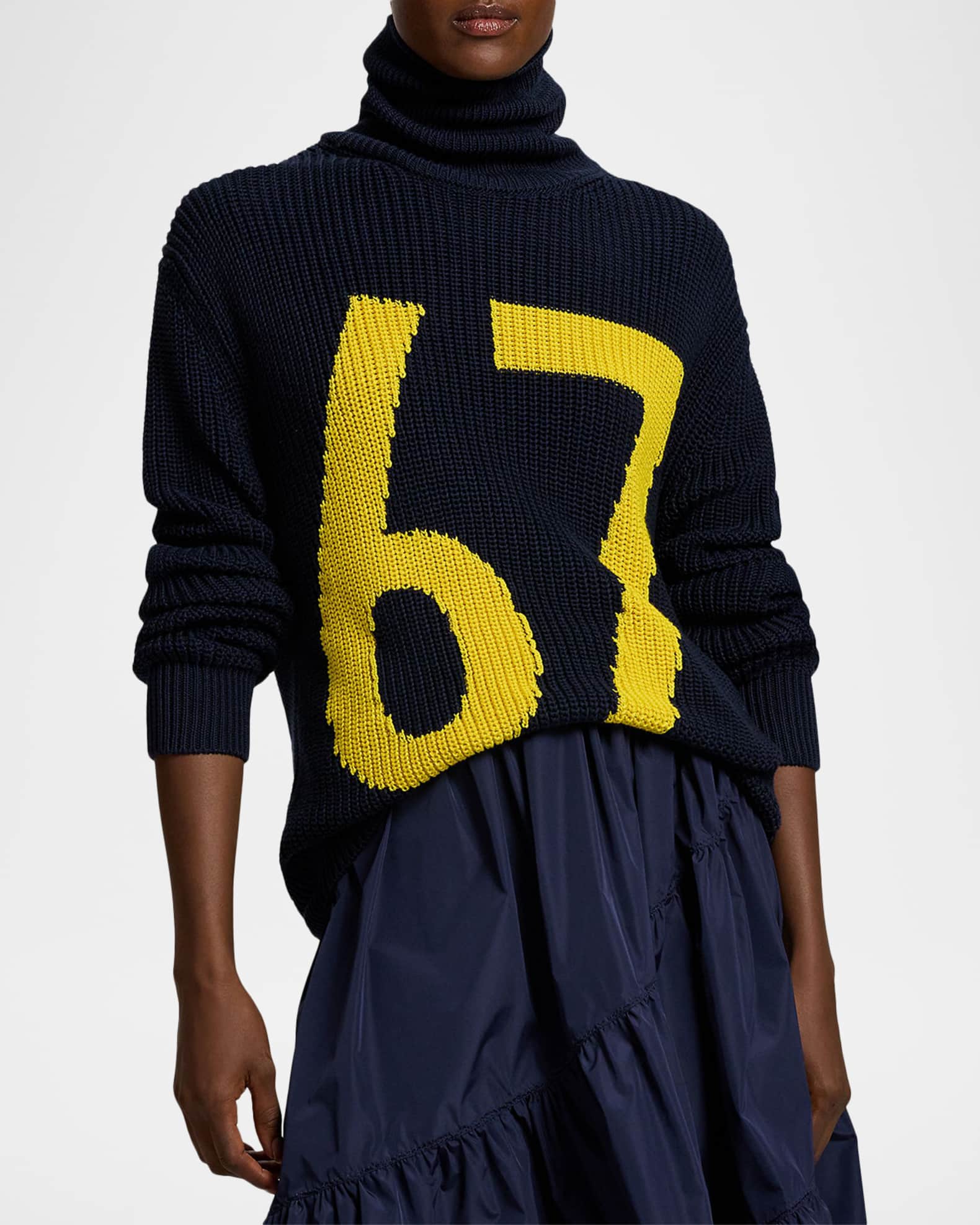 Ralph Lauren Collection Intarsia-Knit Cotton-Silk Turtleneck | Neiman ...