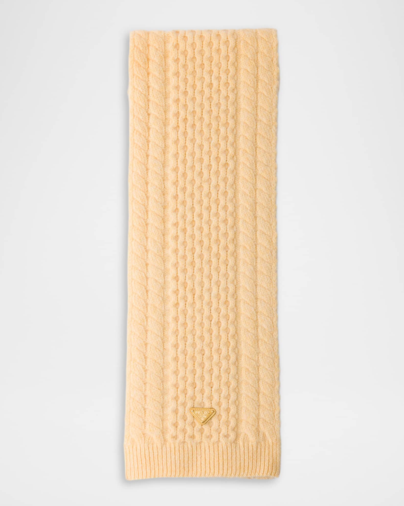 Prada Cable Knit Wool Scarf | Neiman Marcus