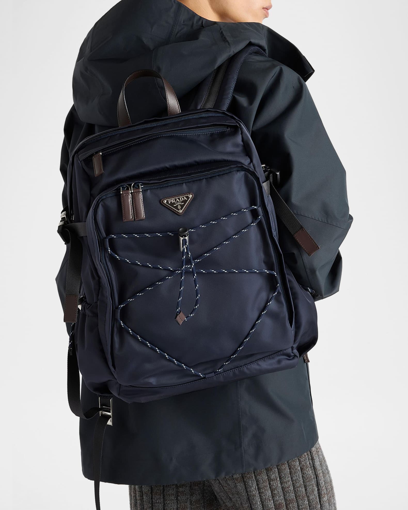 Prada Men's Prada Speedrock Re-Nylon and Leather Backpack | Neiman Marcus