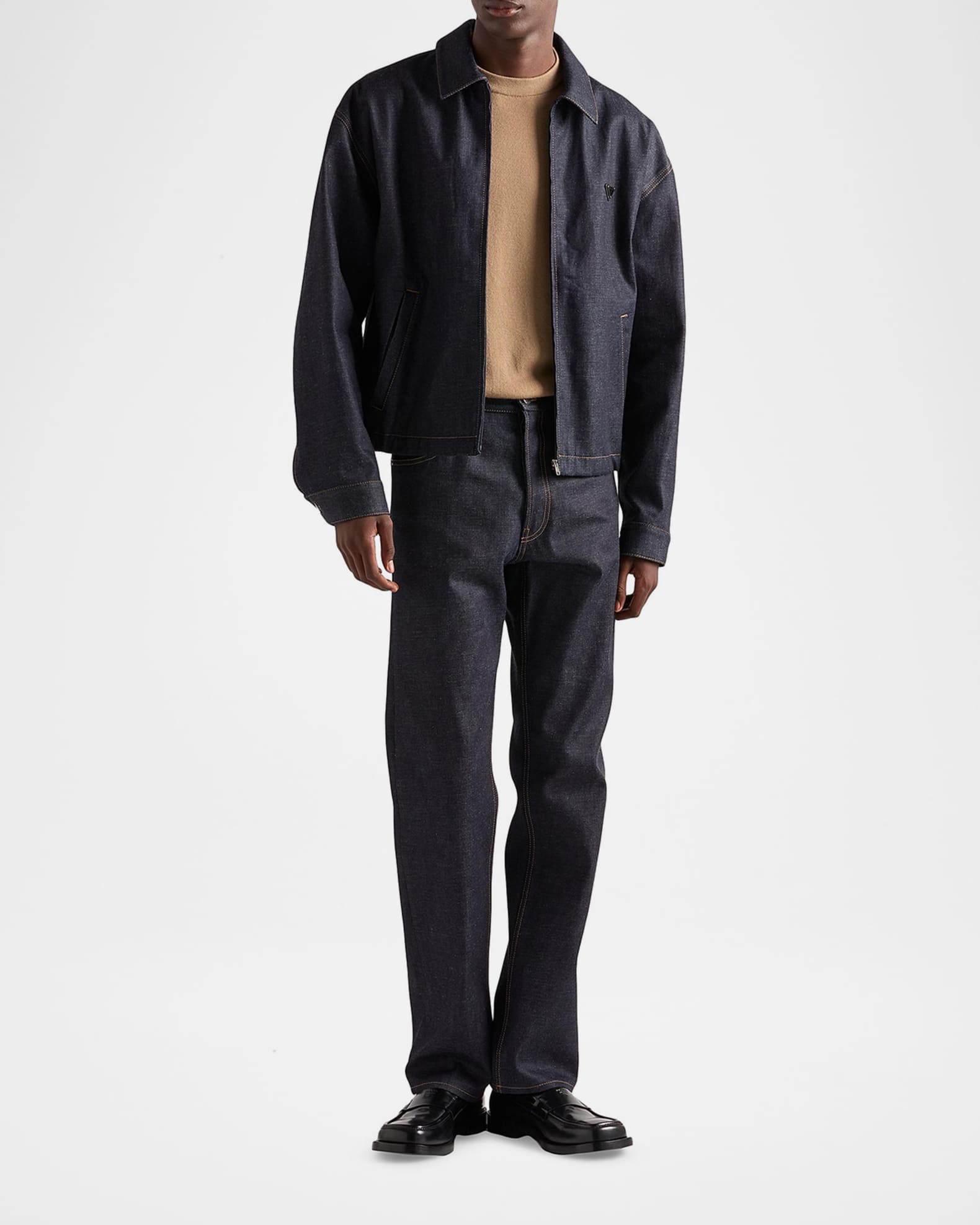 Prada Men's Regular Raw Denim Straight-Leg Jeans | Neiman Marcus