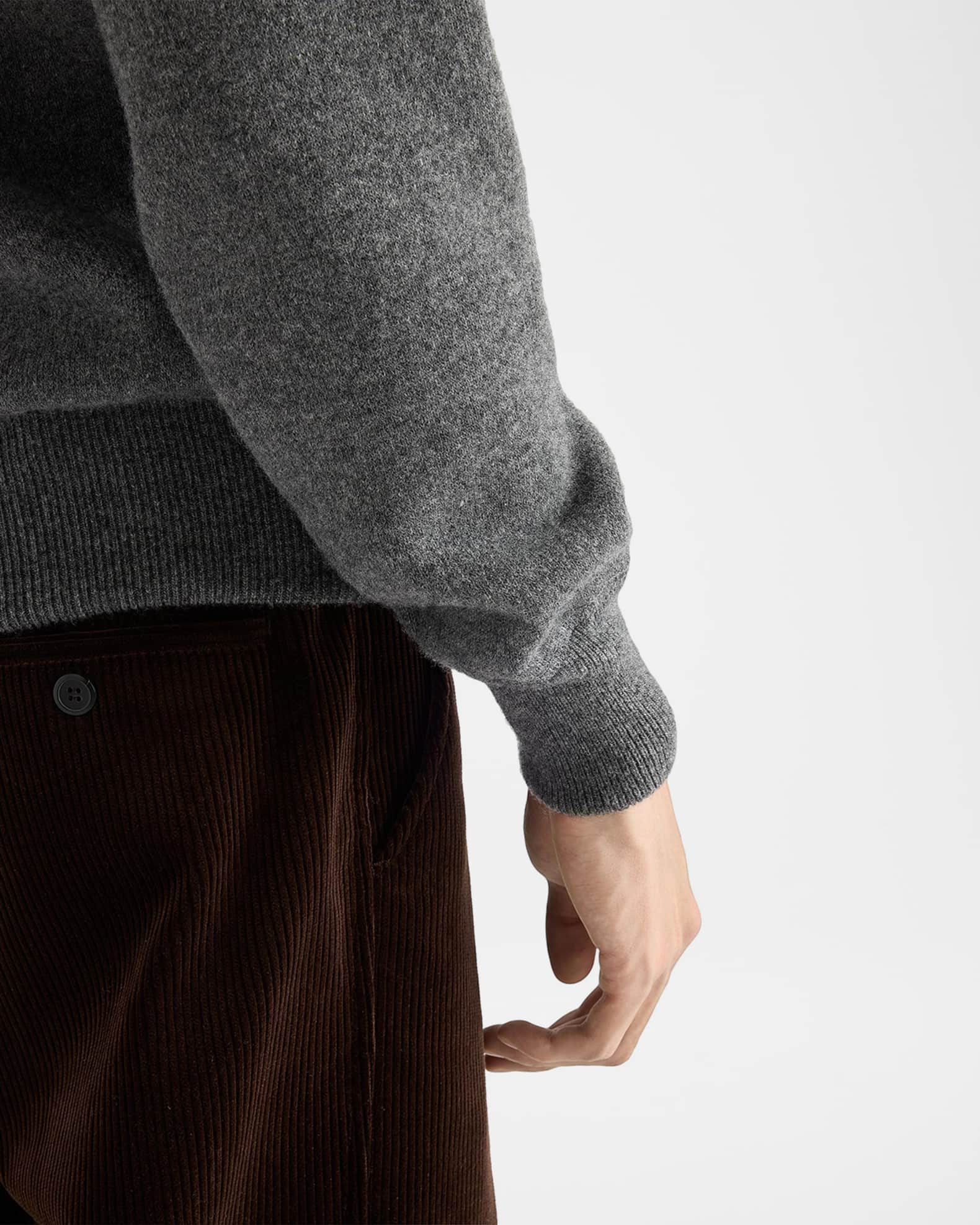 Prada Men's Logo Cashmere Crewneck Sweater | Neiman Marcus