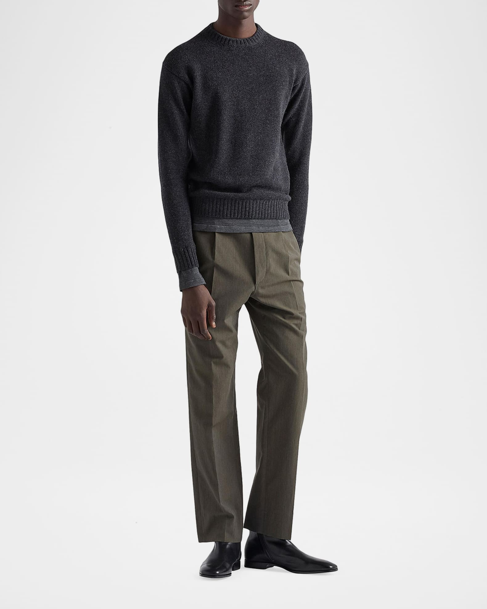 Prada Men's Cashmere Crewneck Sweater | Neiman Marcus