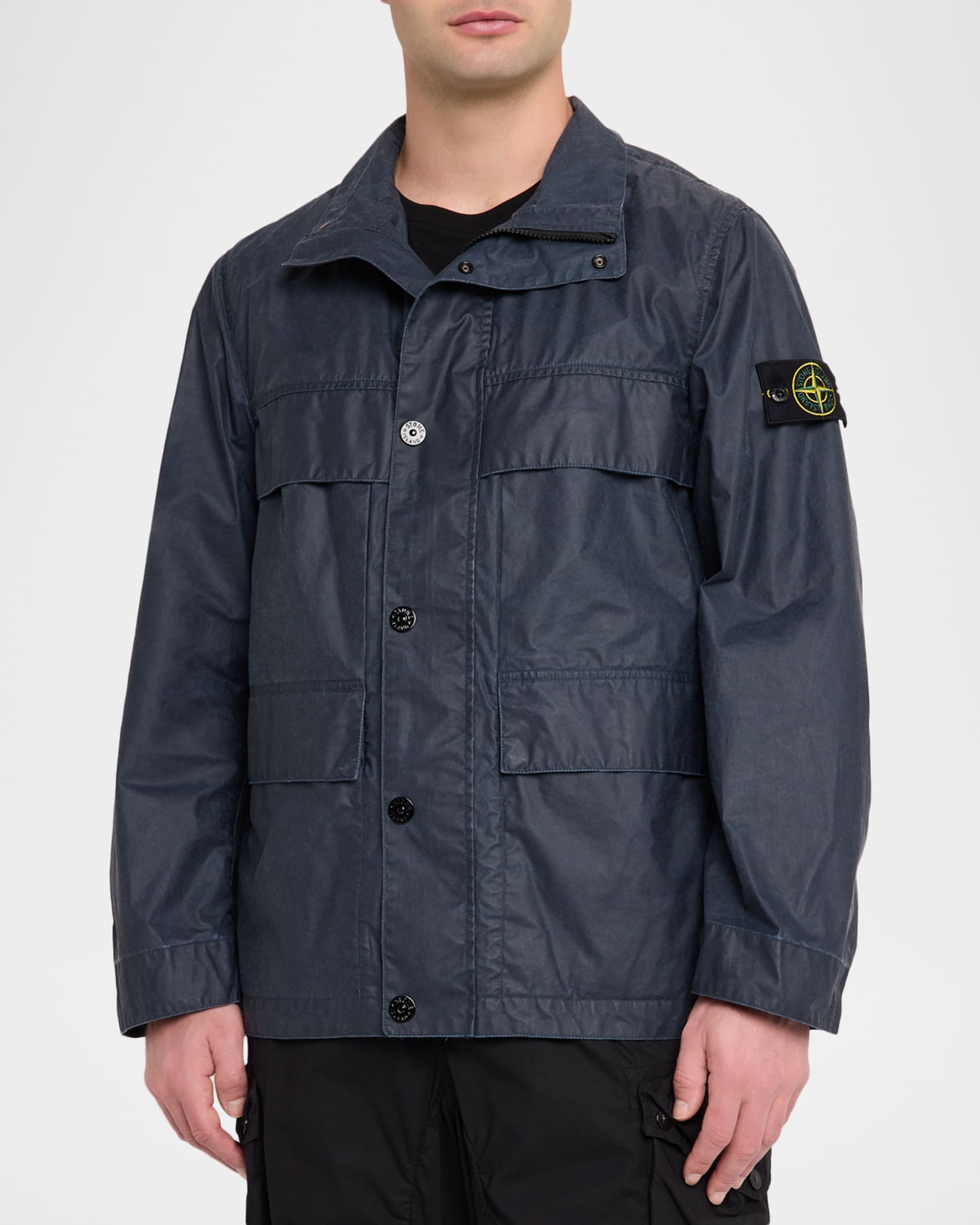 Stone Island Men's Wax-Coated Field Jacket | Neiman Marcus