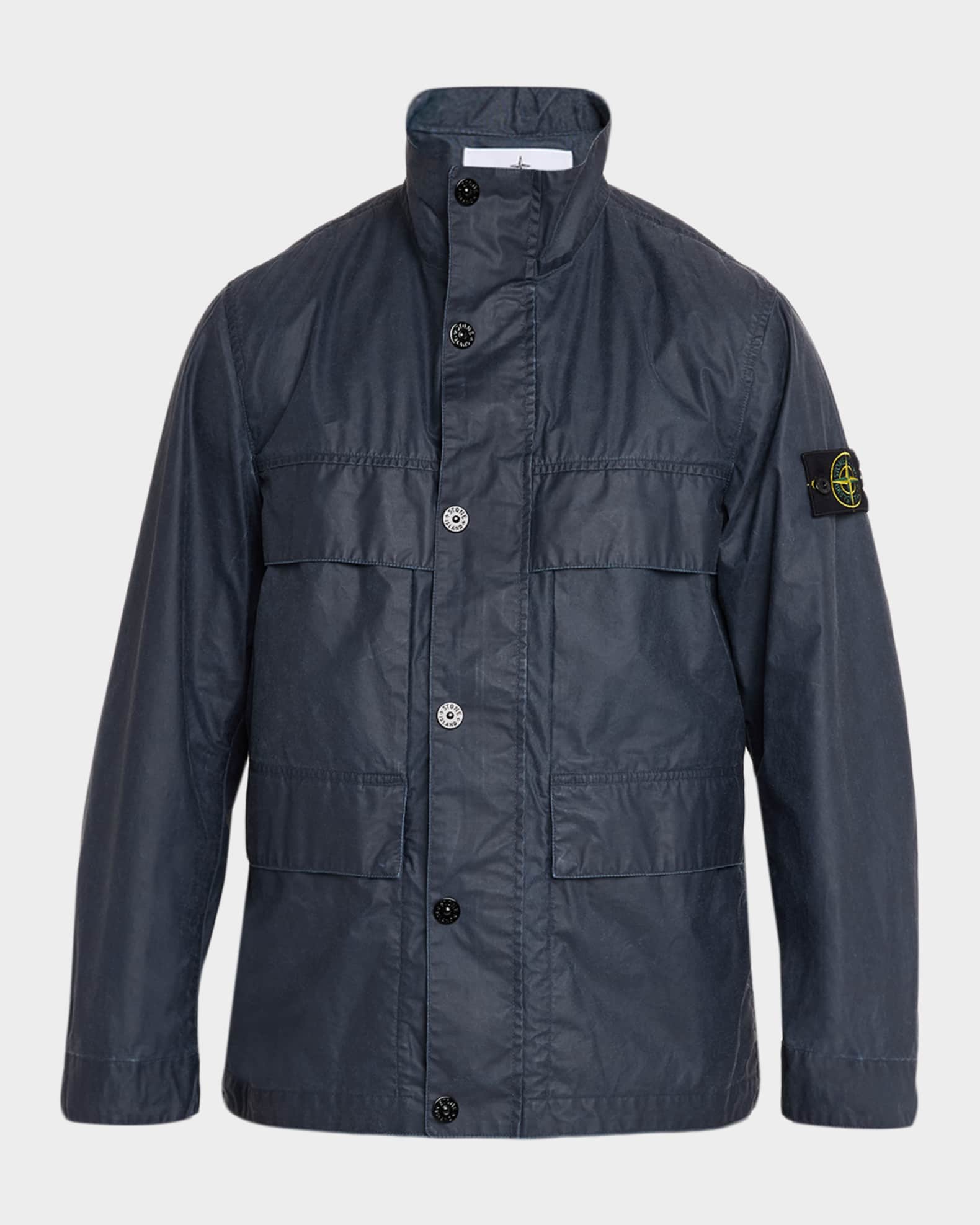 Stone Island Men's Wax-Coated Field Jacket | Neiman Marcus