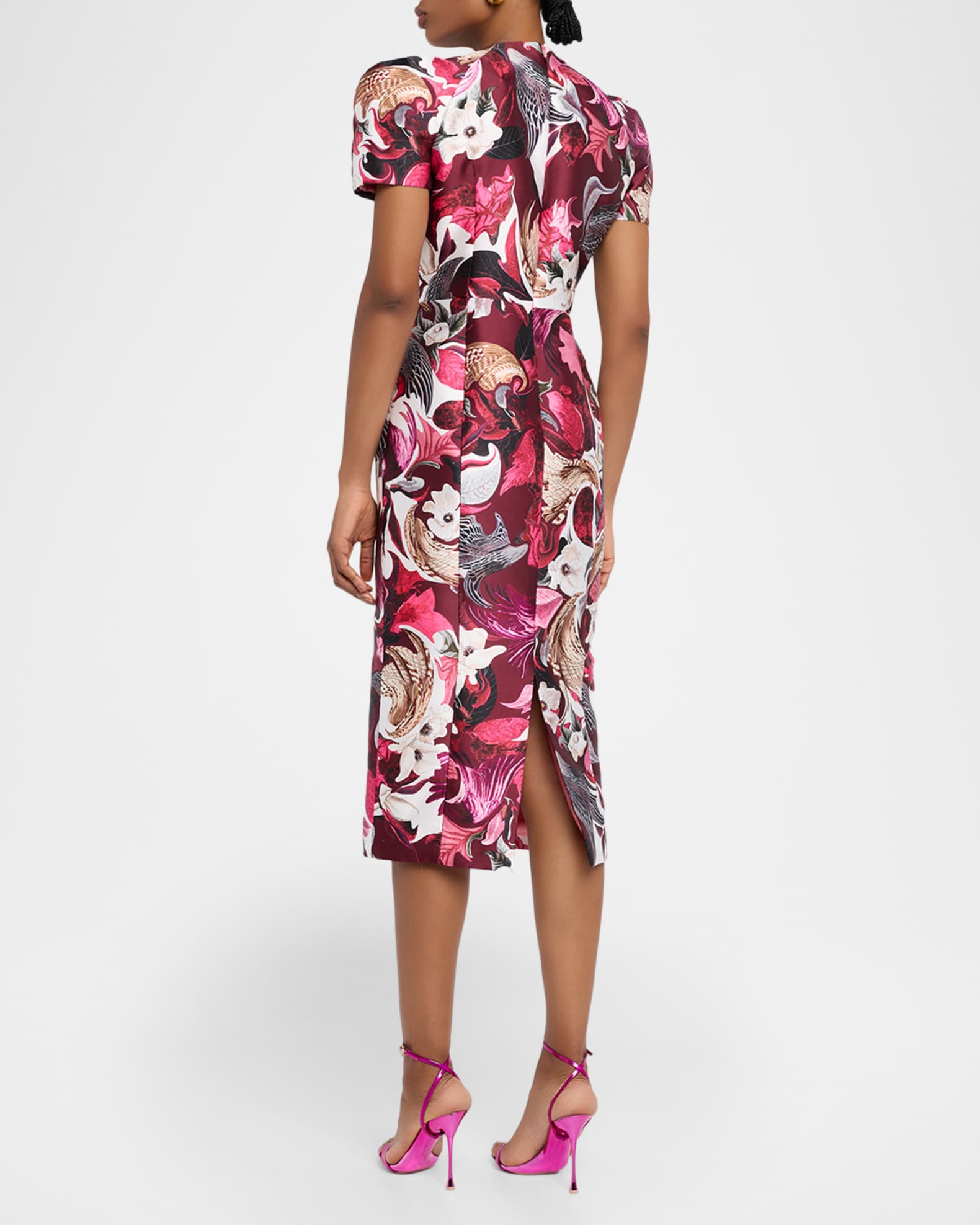 Mary Katrantzou Surene Floral-Print Midi Sheath Dress | Neiman Marcus