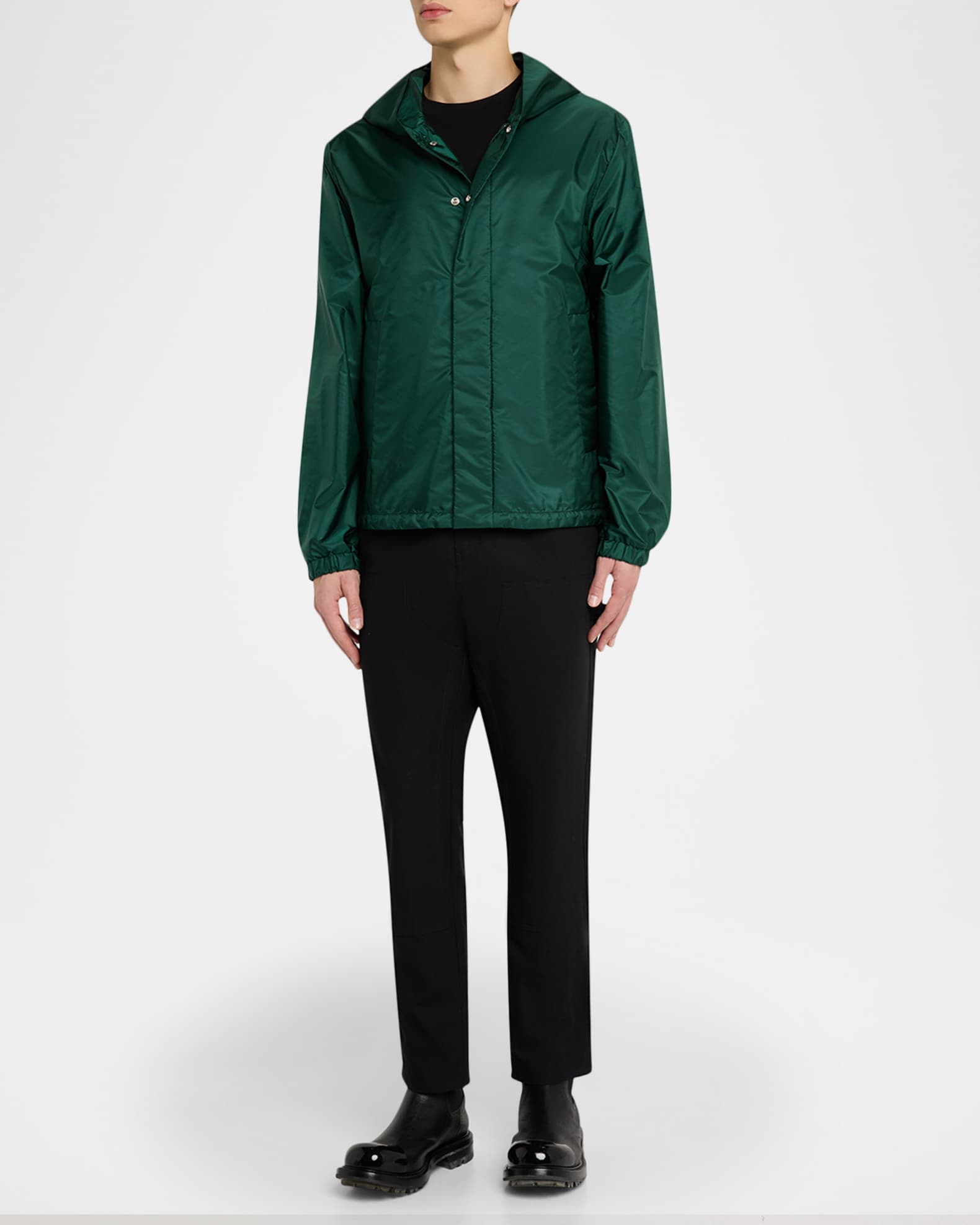 Moncler Men's Hooded Nylon Jacket | Neiman Marcus