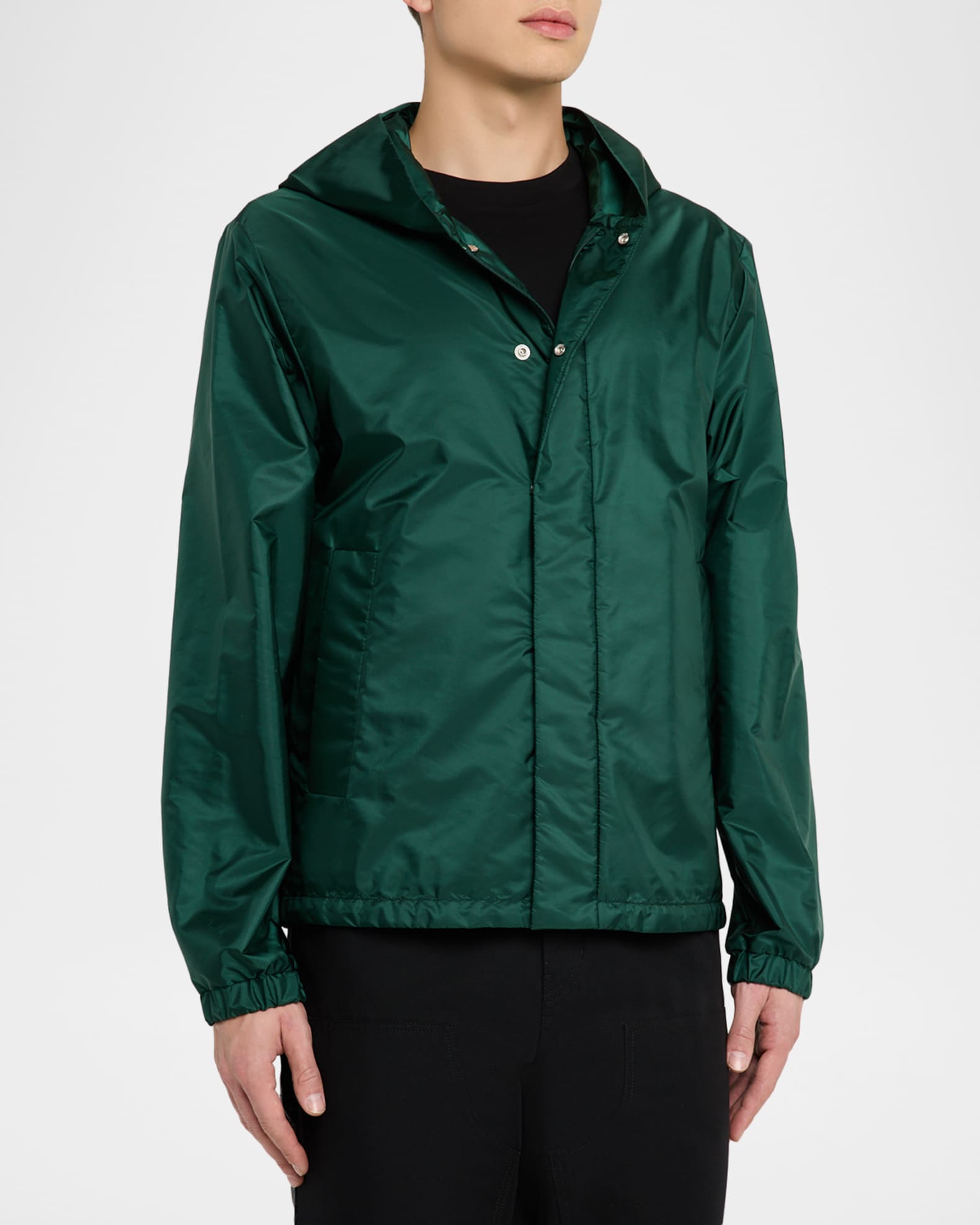 Moncler Men's Hooded Nylon Jacket | Neiman Marcus