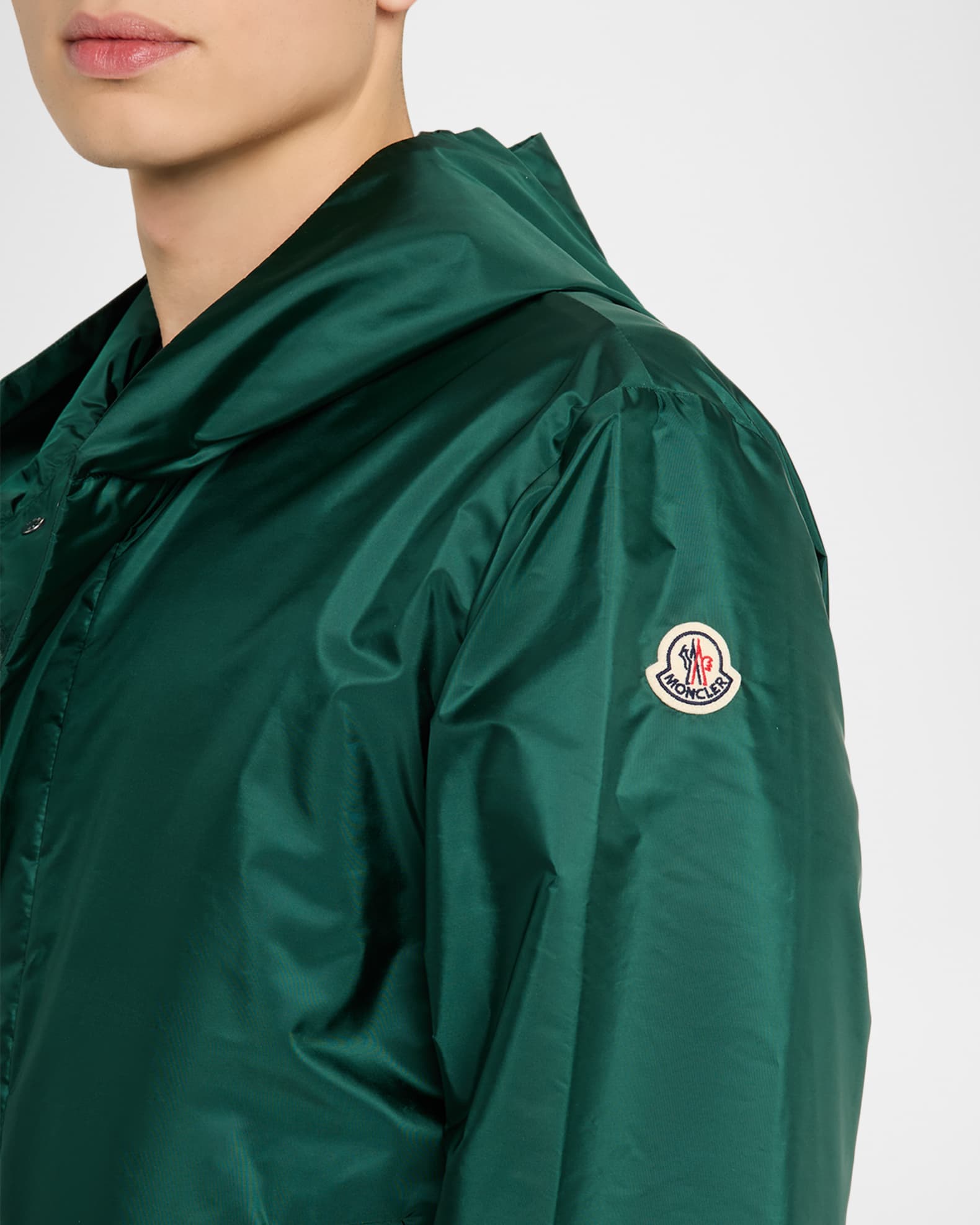 Moncler Men's Hooded Nylon Jacket | Neiman Marcus