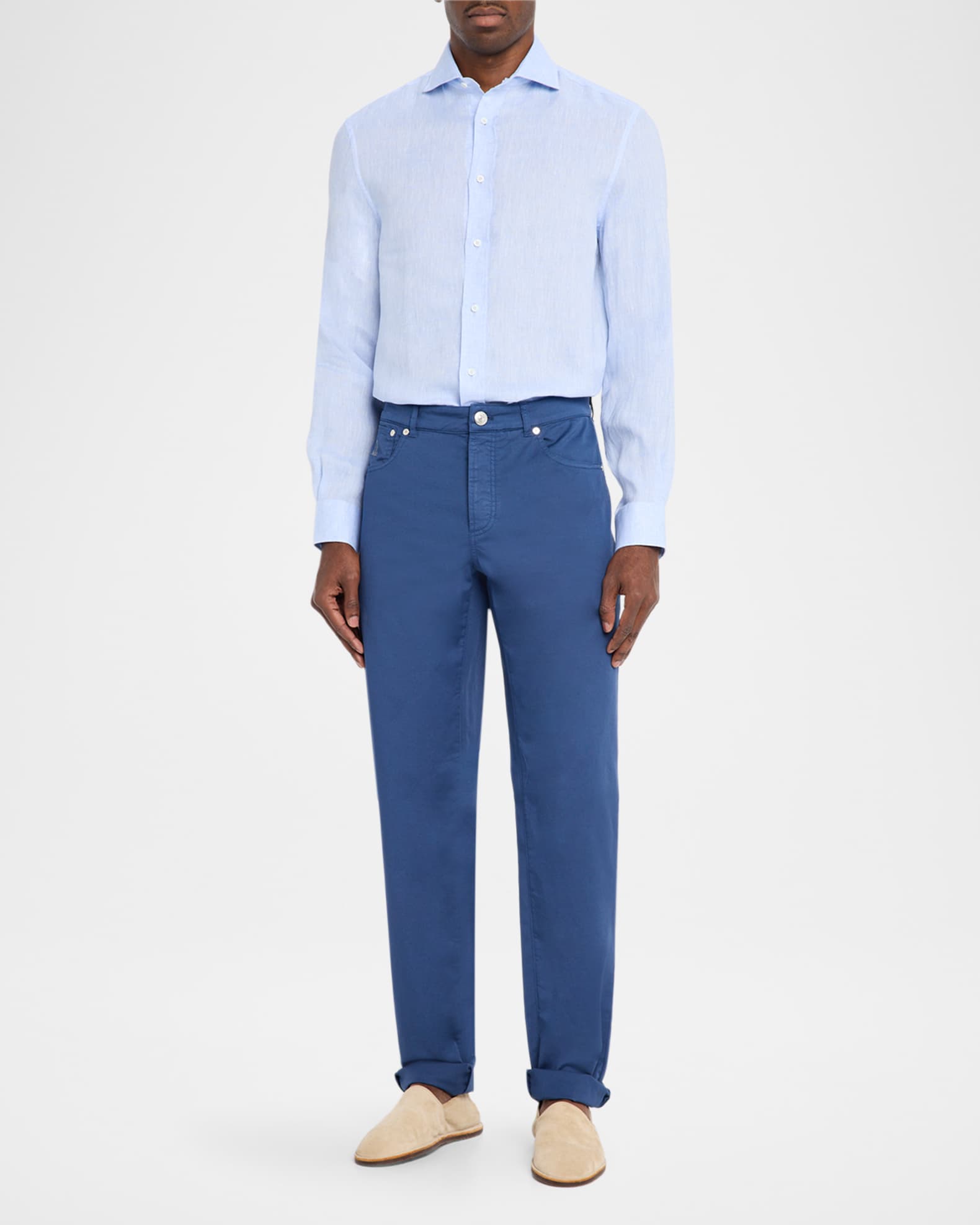 Brunello Cucinelli Men's Linen Classic Fit Button-Down Shirt | Neiman ...