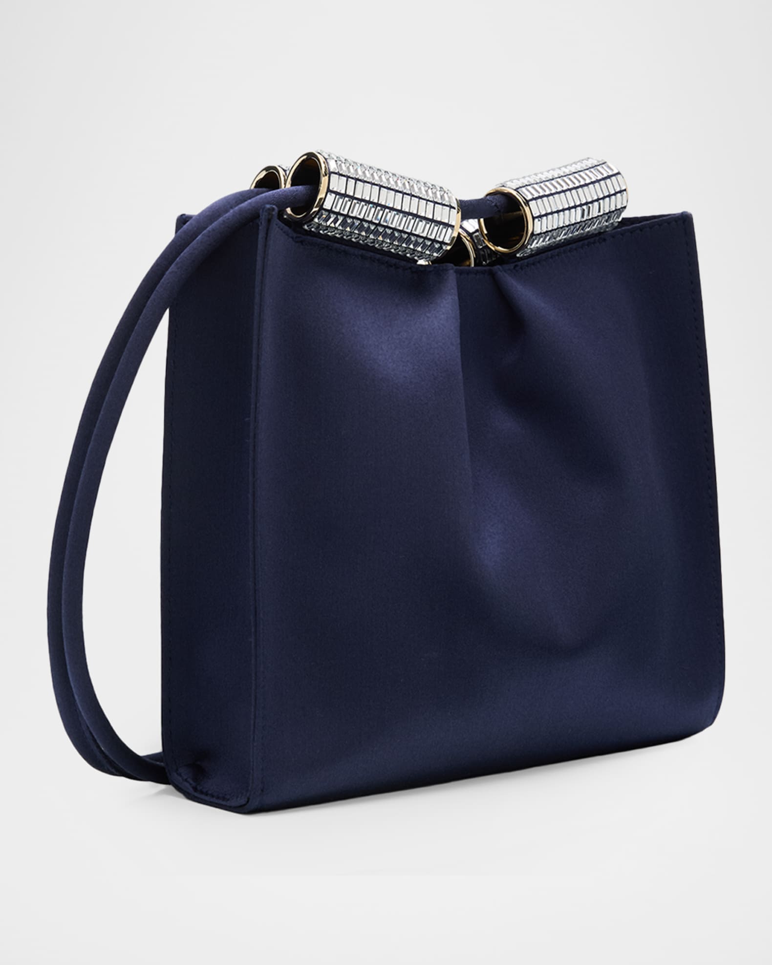 Giorgio Armani Satin Shoulder Bag with Rhinestone Detail | Neiman Marcus