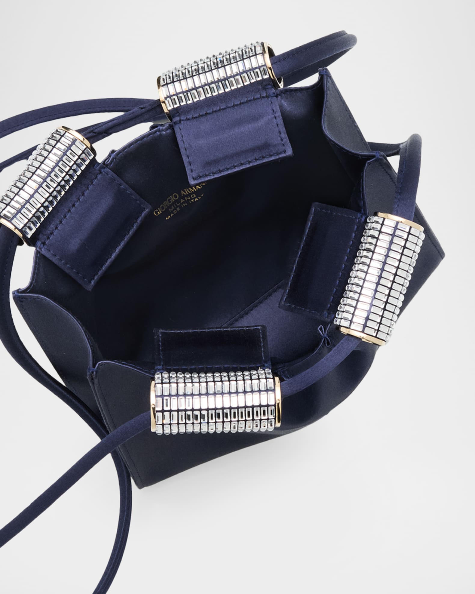 Giorgio Armani Satin Shoulder Bag with Rhinestone Detail | Neiman Marcus